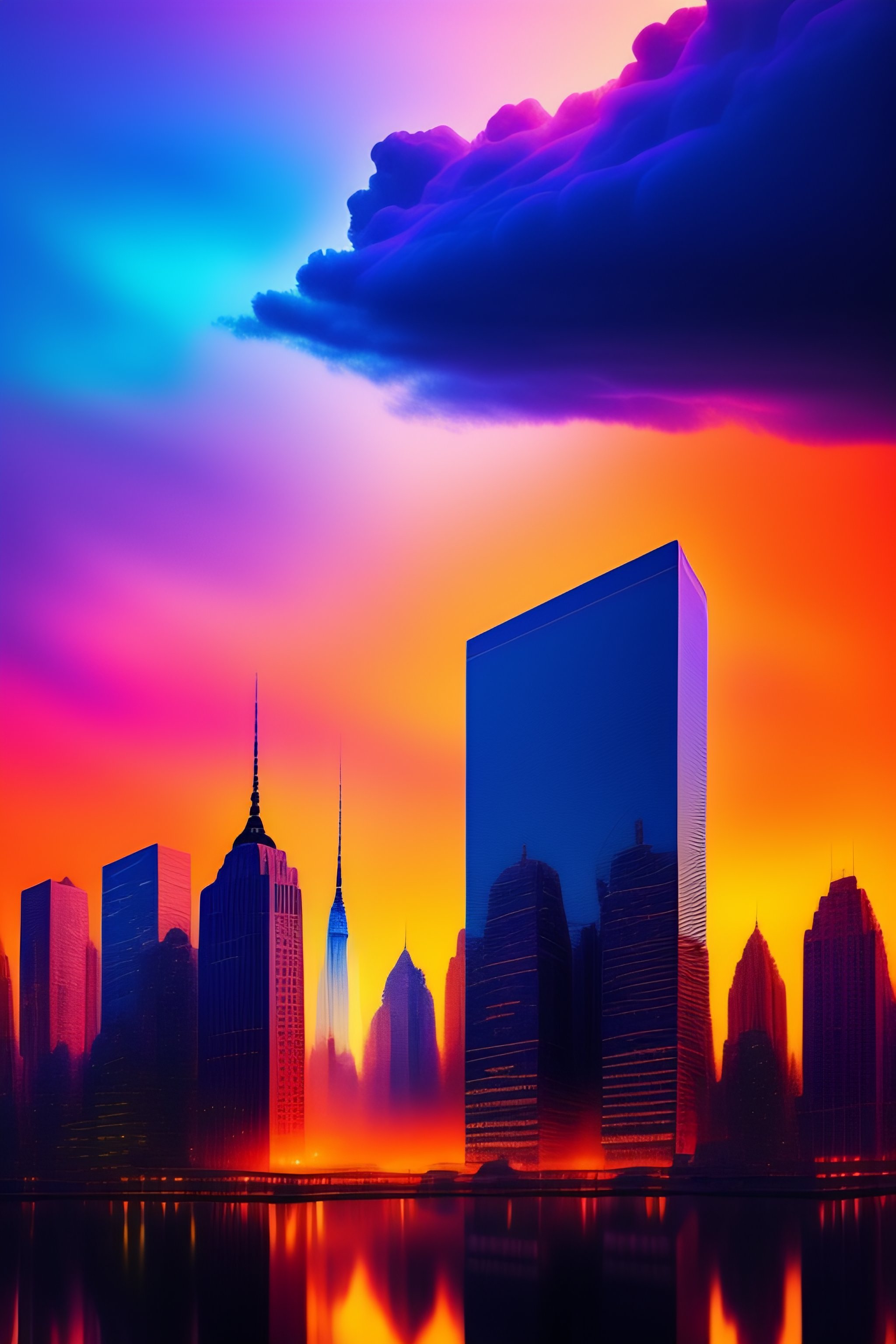 Lexica - Surreal cityscape, new york in a dream, buildings made of ...