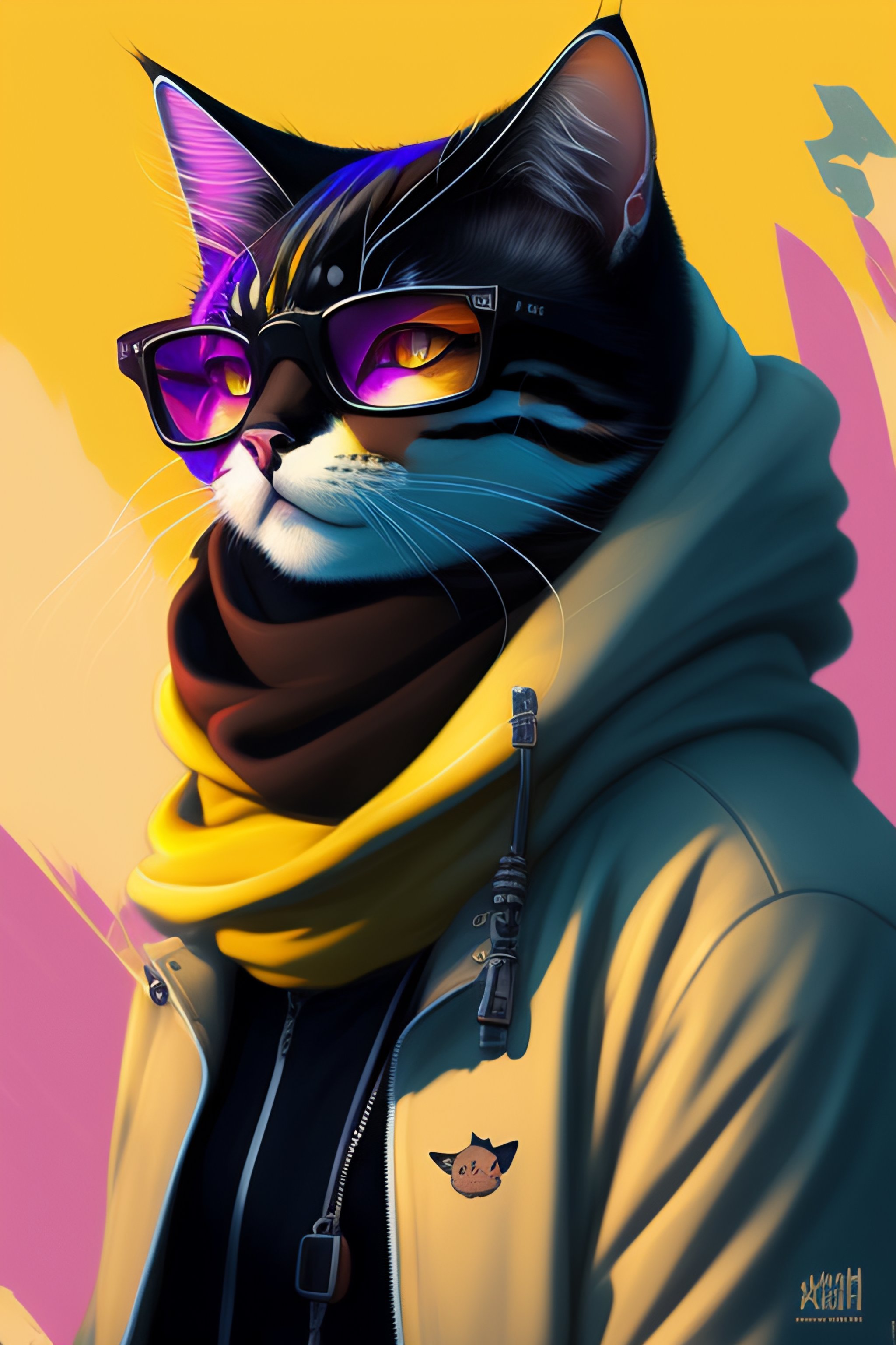 Lexica - Cat highly detailed portrait of a sewer emo punk kitten ...