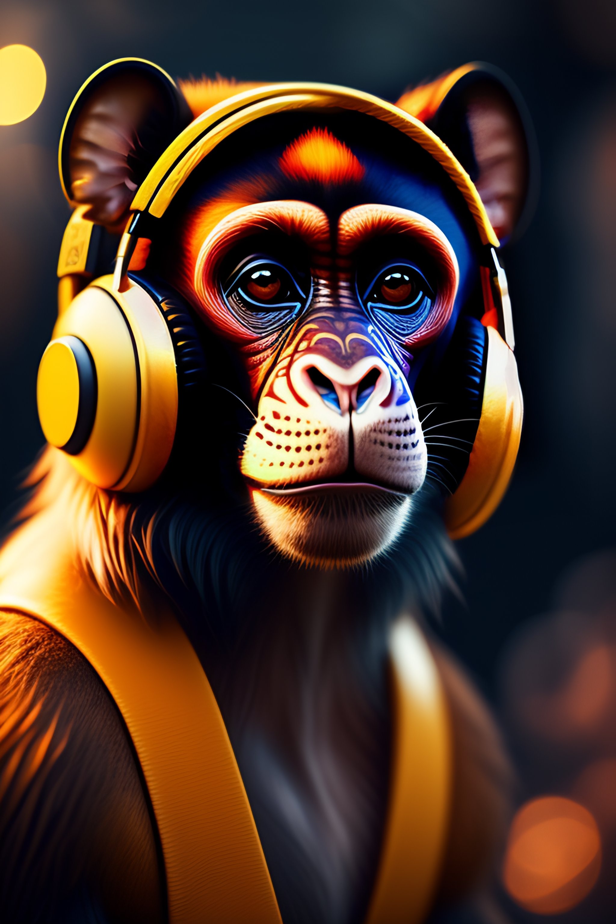 Lexica - Excellent painted monkey, high quality masterpiece painted ...