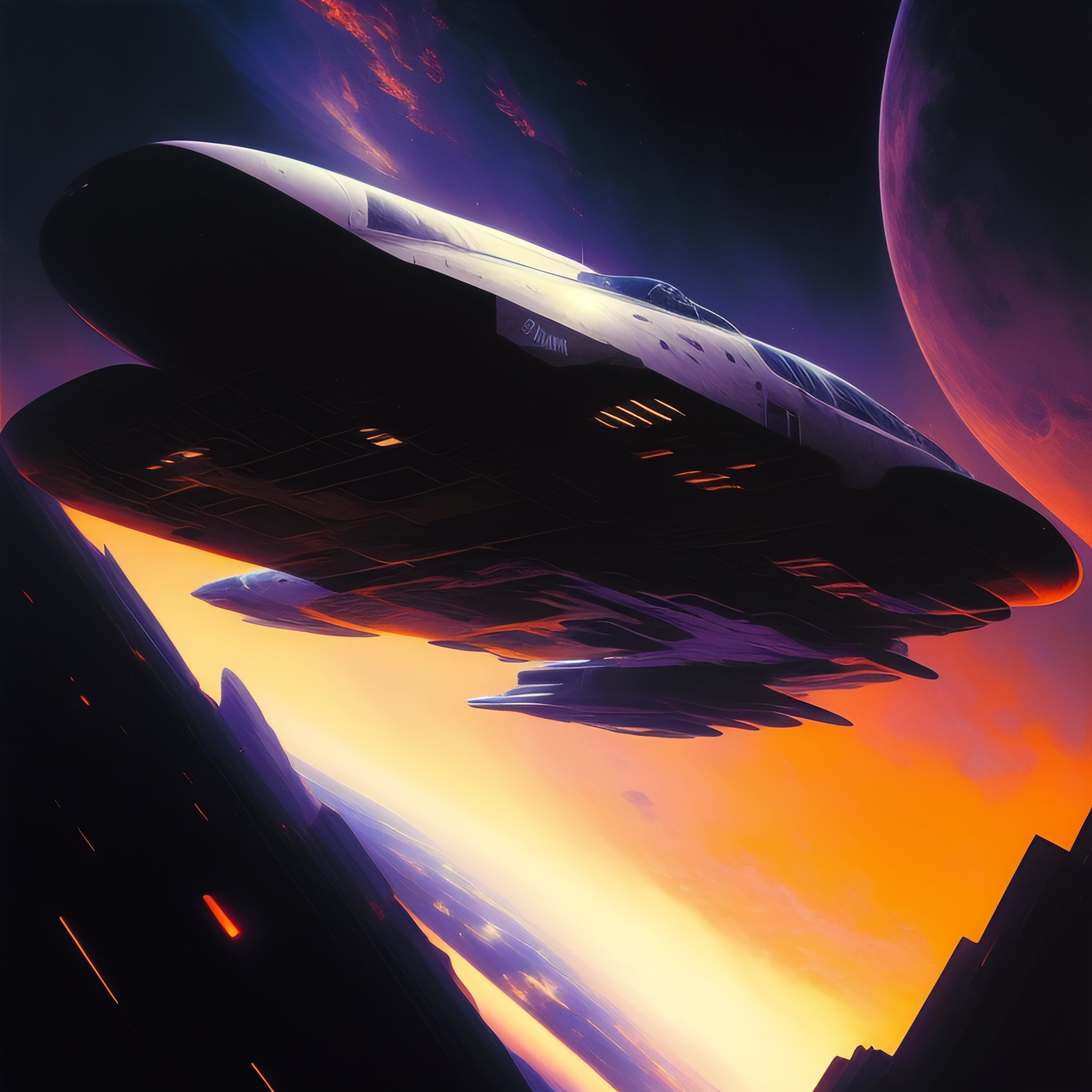 Lexica - Black piano floating through space, matte painting, dystopian ...