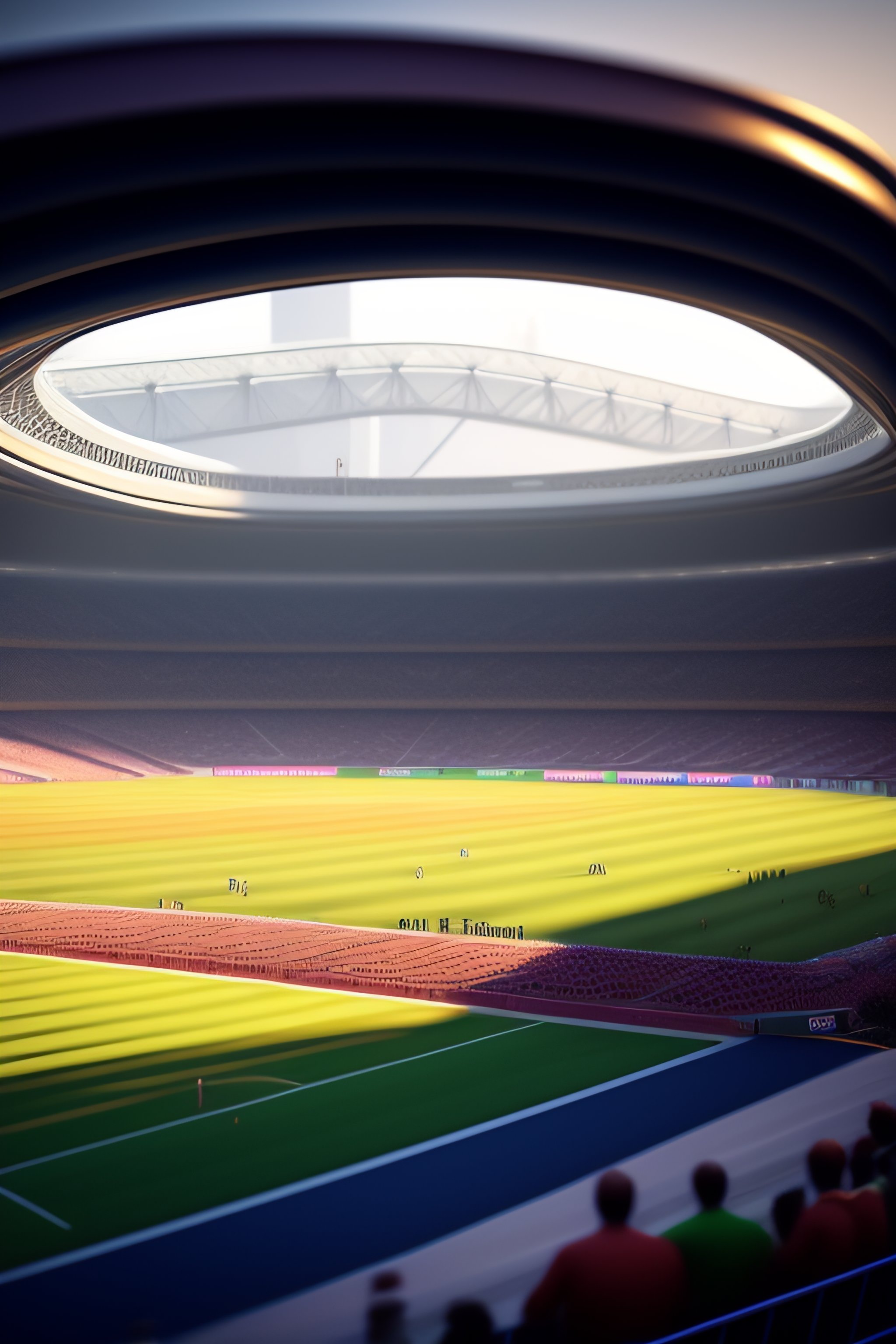 Lexica - C4D, Retrofuturistic Maracanã Stadium,people walking ,8k,Hyper ...