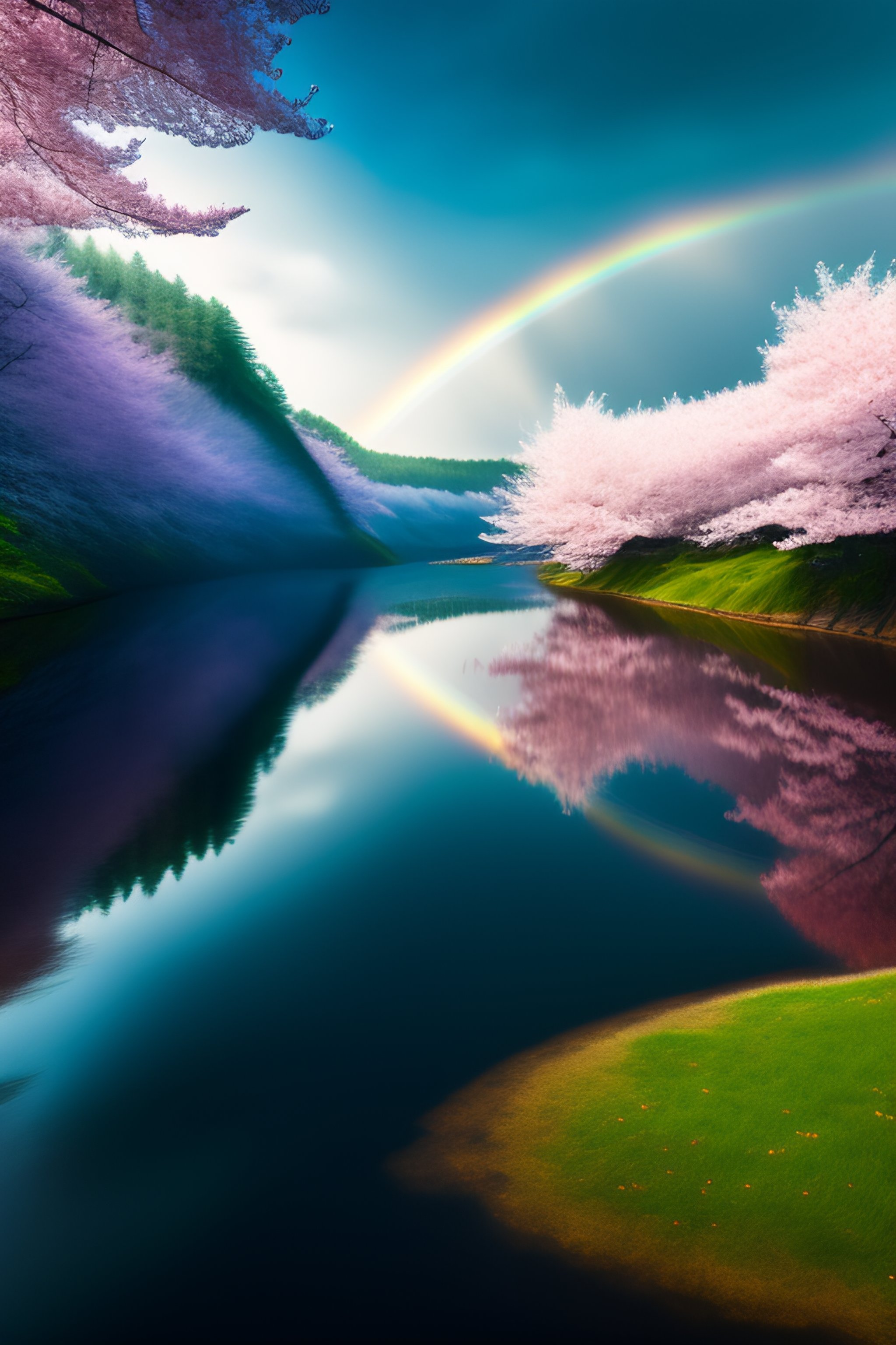 Lexica - Hyper detailed landscape, Thunder rumbled and it rained, and ...