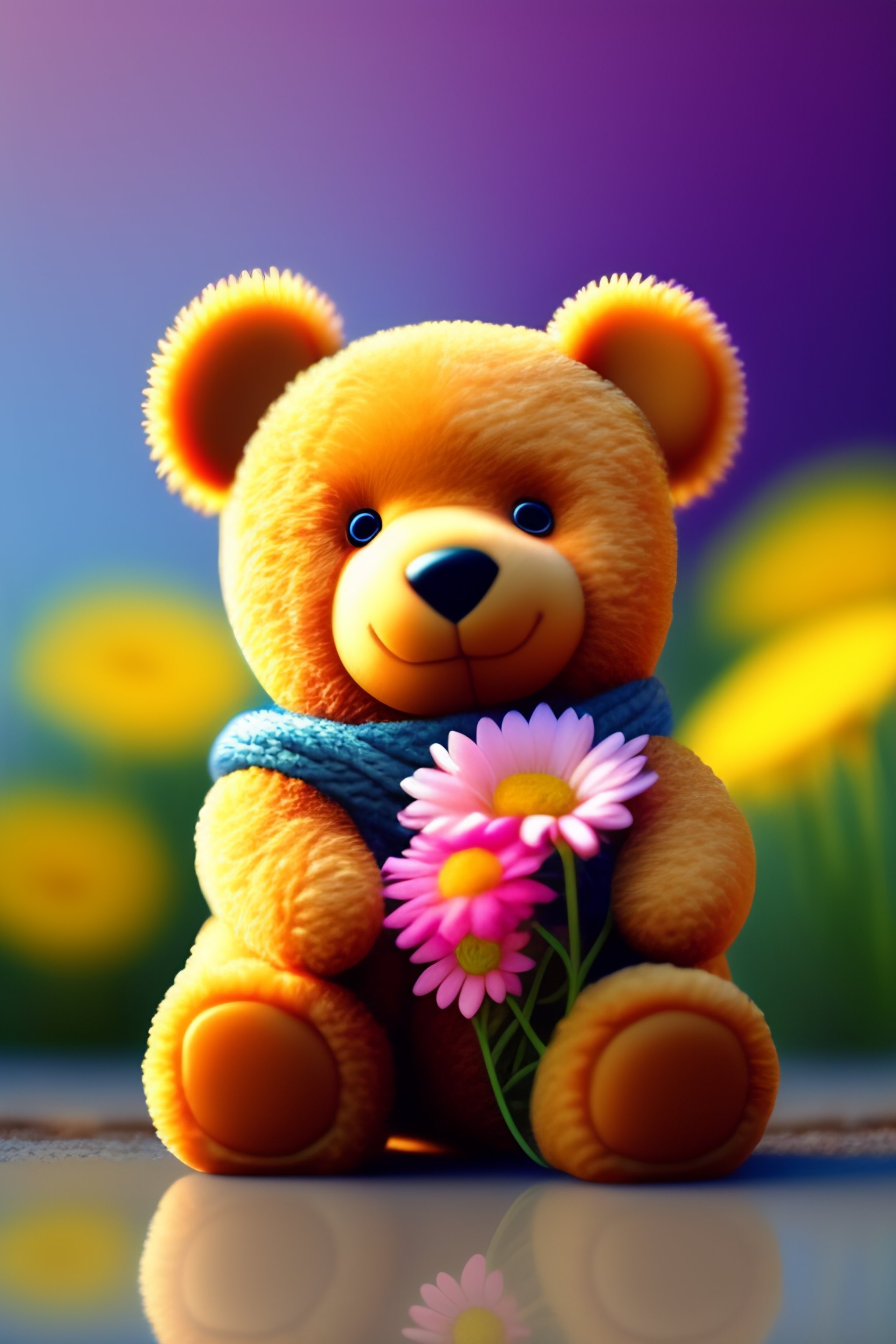 Cute Images Of Teddy Bears With Flowers