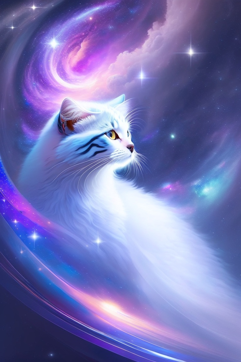 Lexica - In the cosmic expanse, a stunning tableau emerges. A galaxy ...