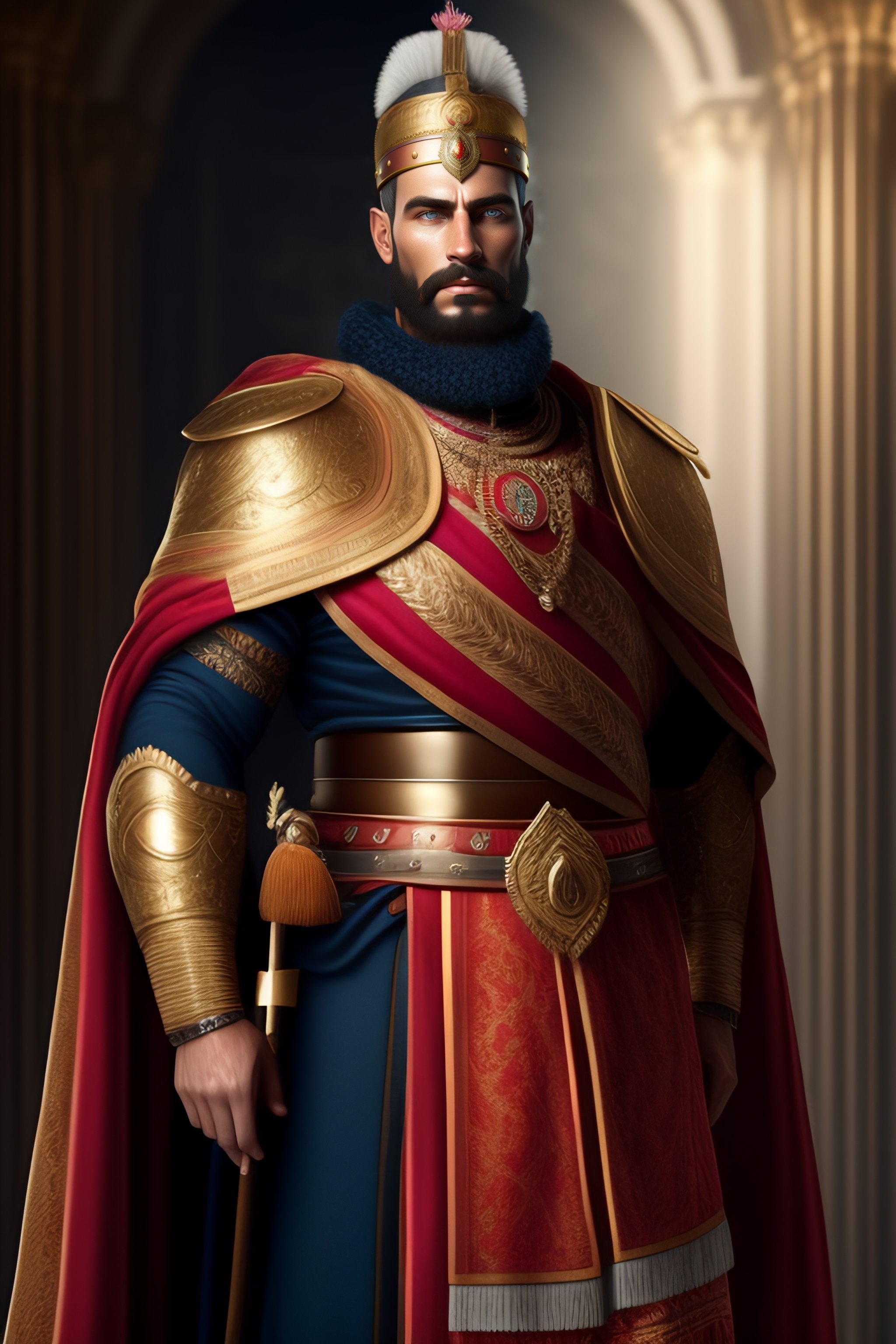 Lexica - Full body portrait of a realistic antique roman general ...