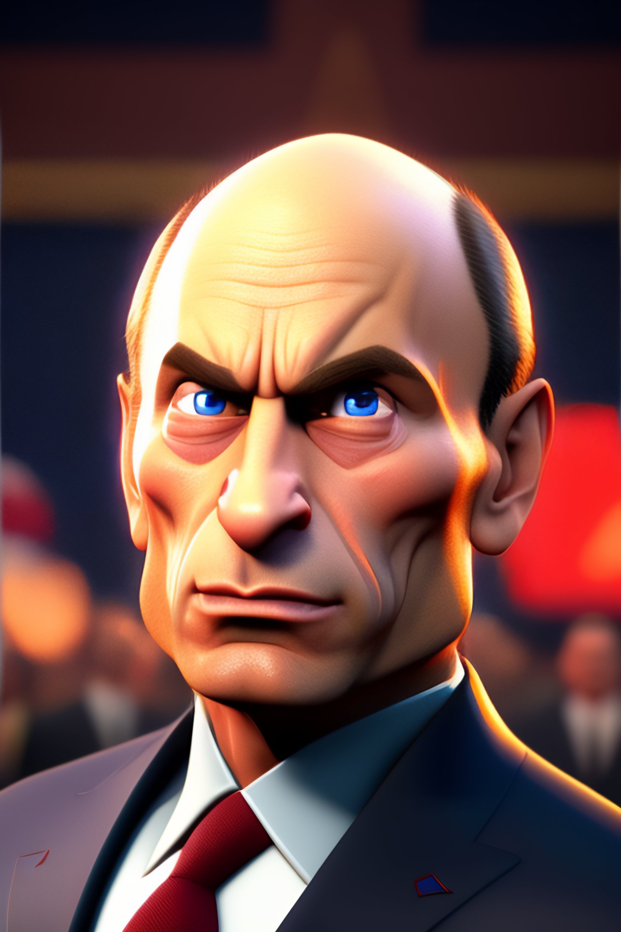 Lexica - Vladimir Putin cute angry caricature as a pixar disney ...