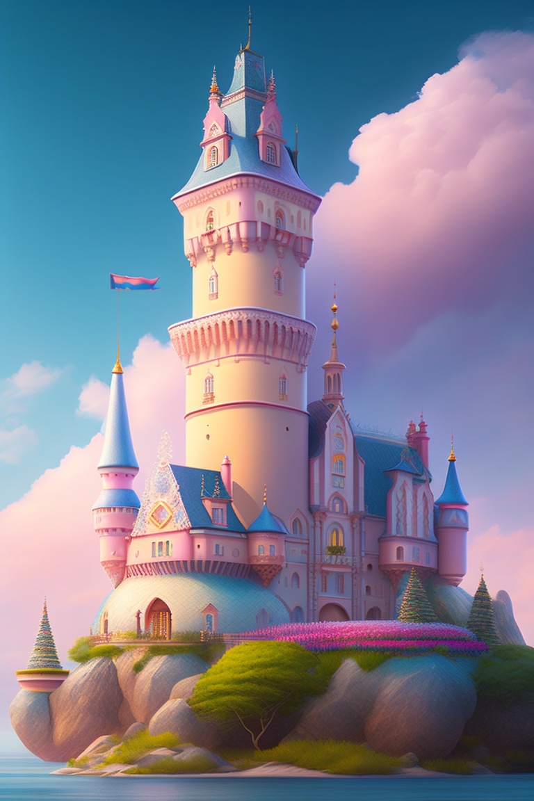 Lexica - A magnificent, fairy-tale castle stands tall in the distance ...