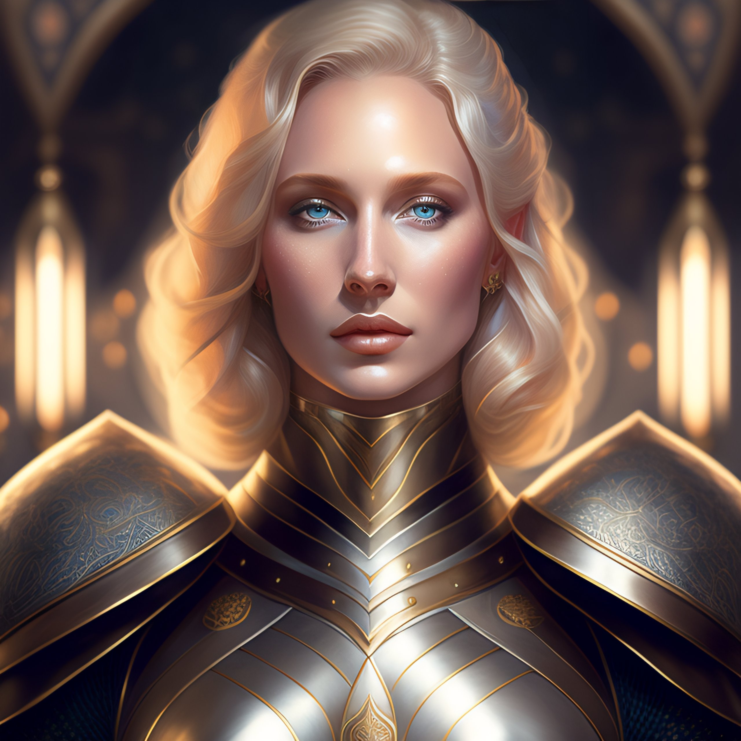 Lexica - Symmetry portrait of brienne of tarth, fantasy, silver armor ...