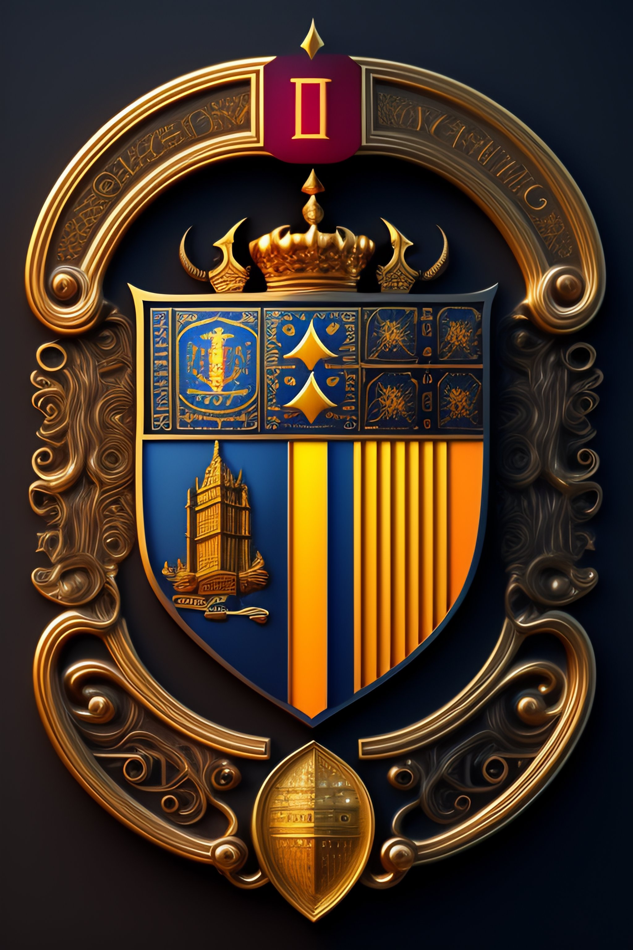 Lexica - Coat of arms made of electrical circuits and a keyboard