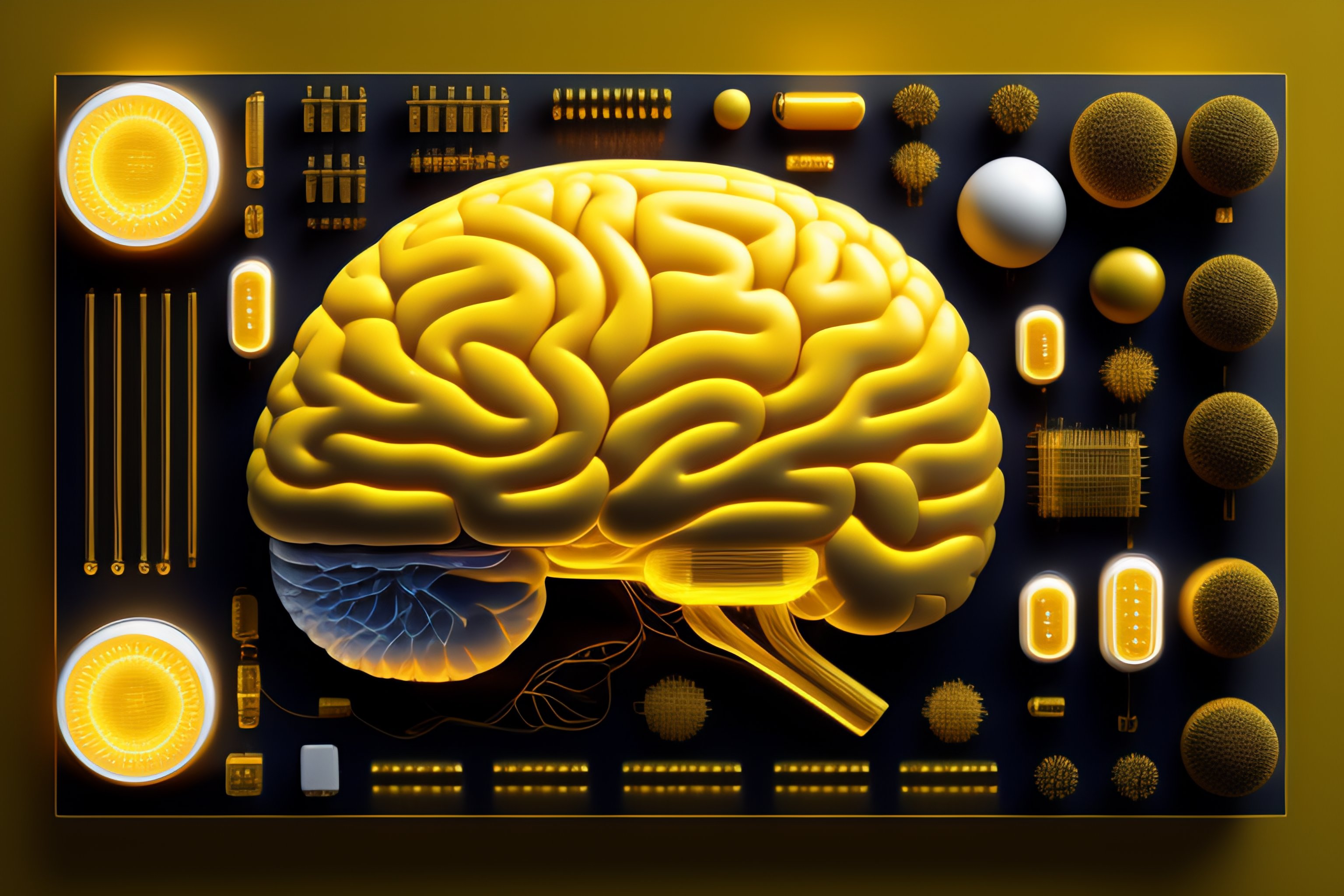 Lexica - Human brain merging machine ai parts, like iphone, light ...