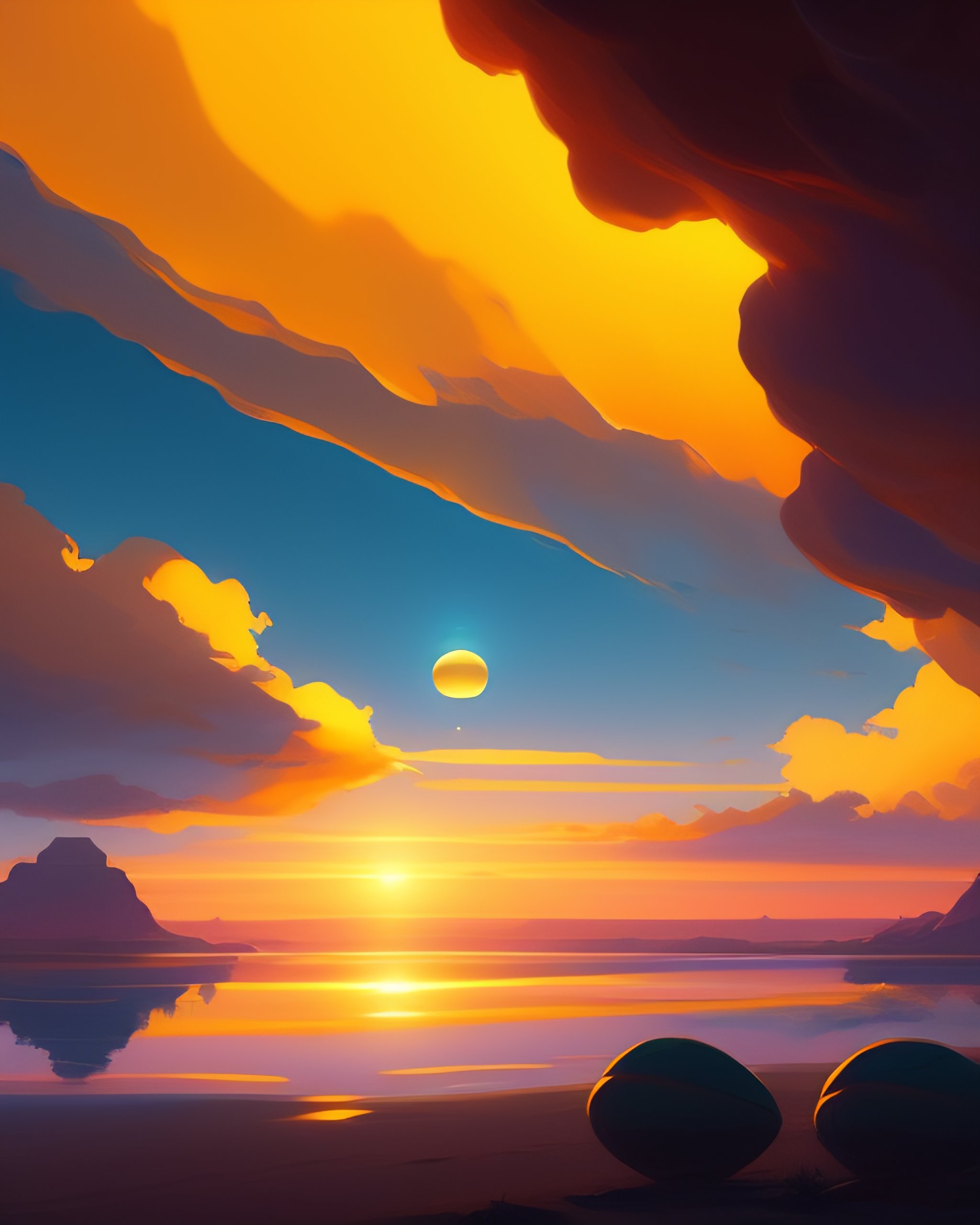 Lexica - Lonley yellow orb floating in sky, behance hd by jesper ejsing ...