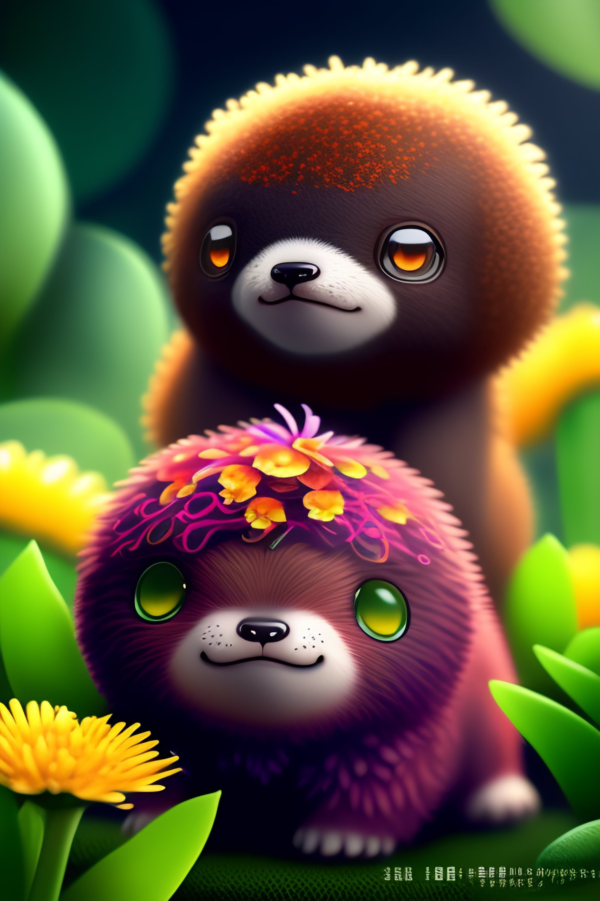 Lexica - An adorable grass type Pokémon representing a sloth with large ...