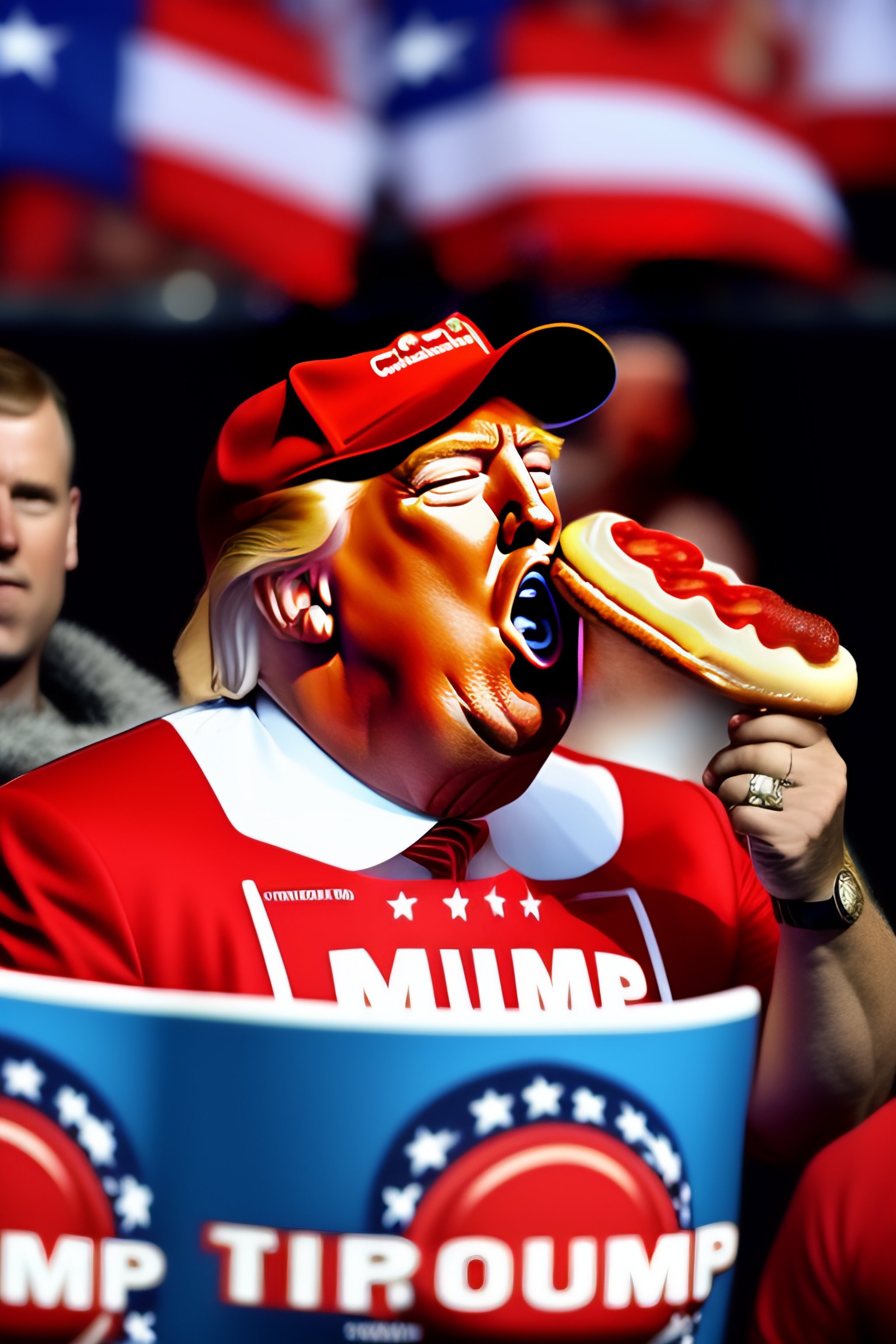 Lexica - Donald Trump winning a hotdog eating competition