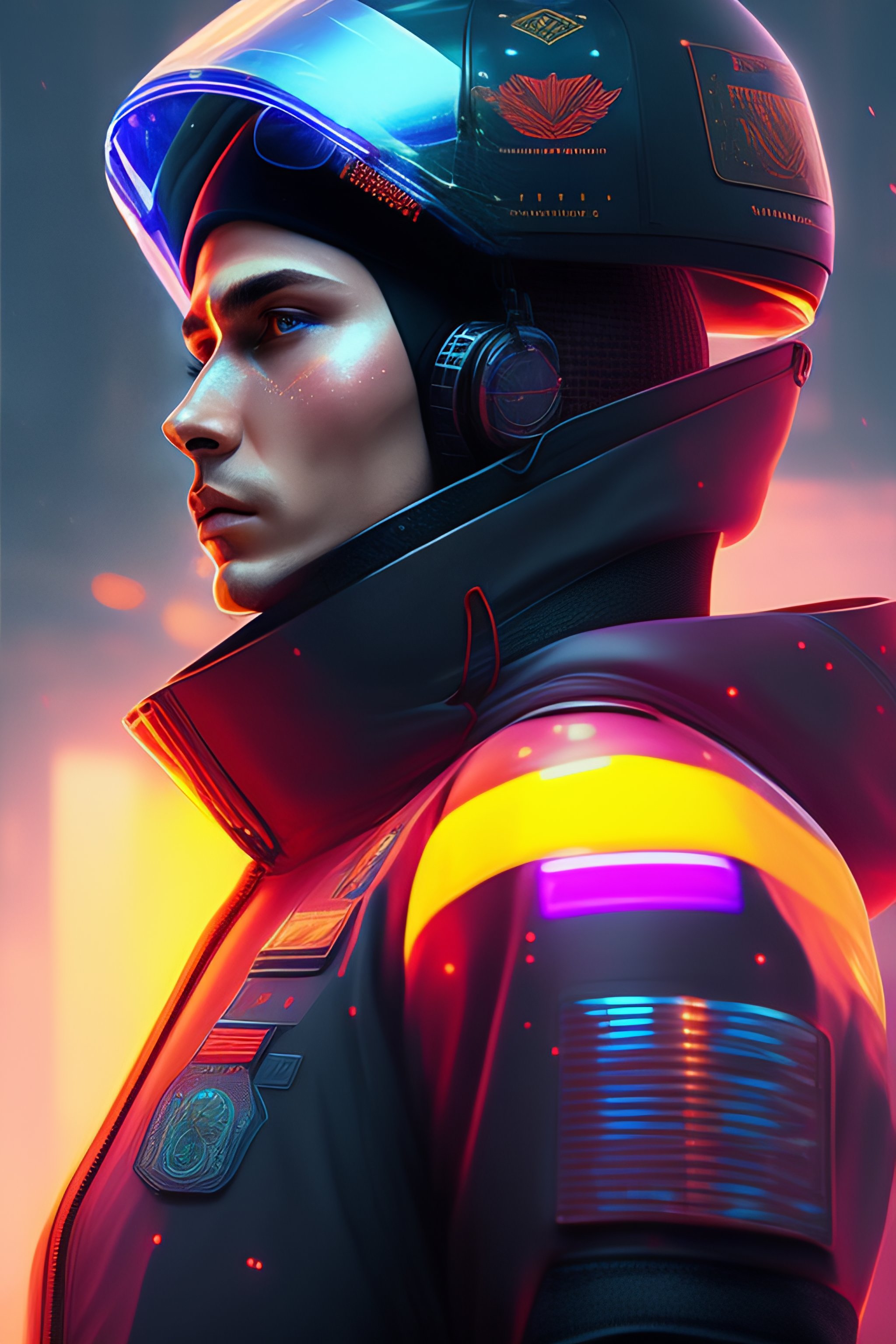 Lexica - Putin cyborg in space war with laser blaster, neon operator ...
