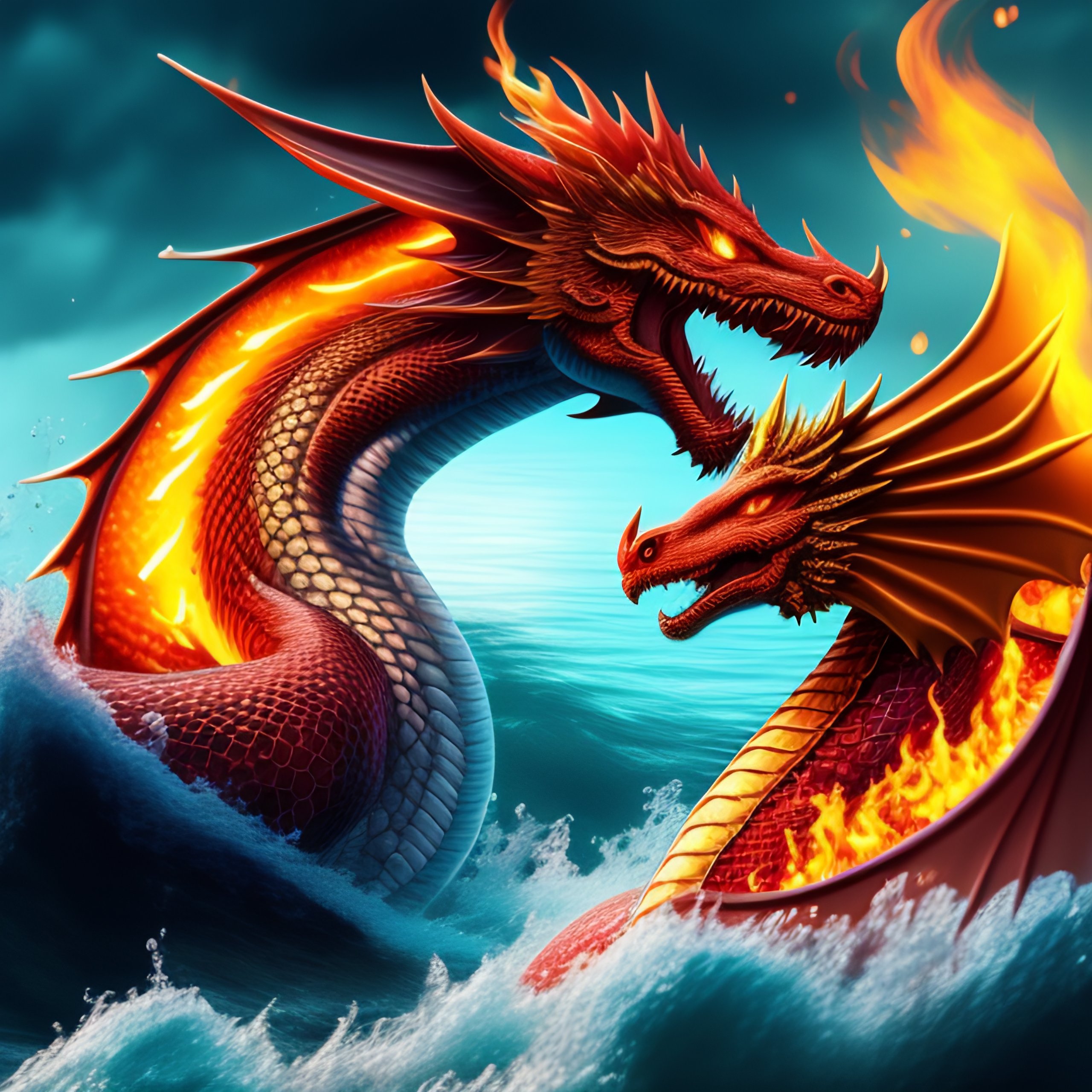 Fire And Water Dragons