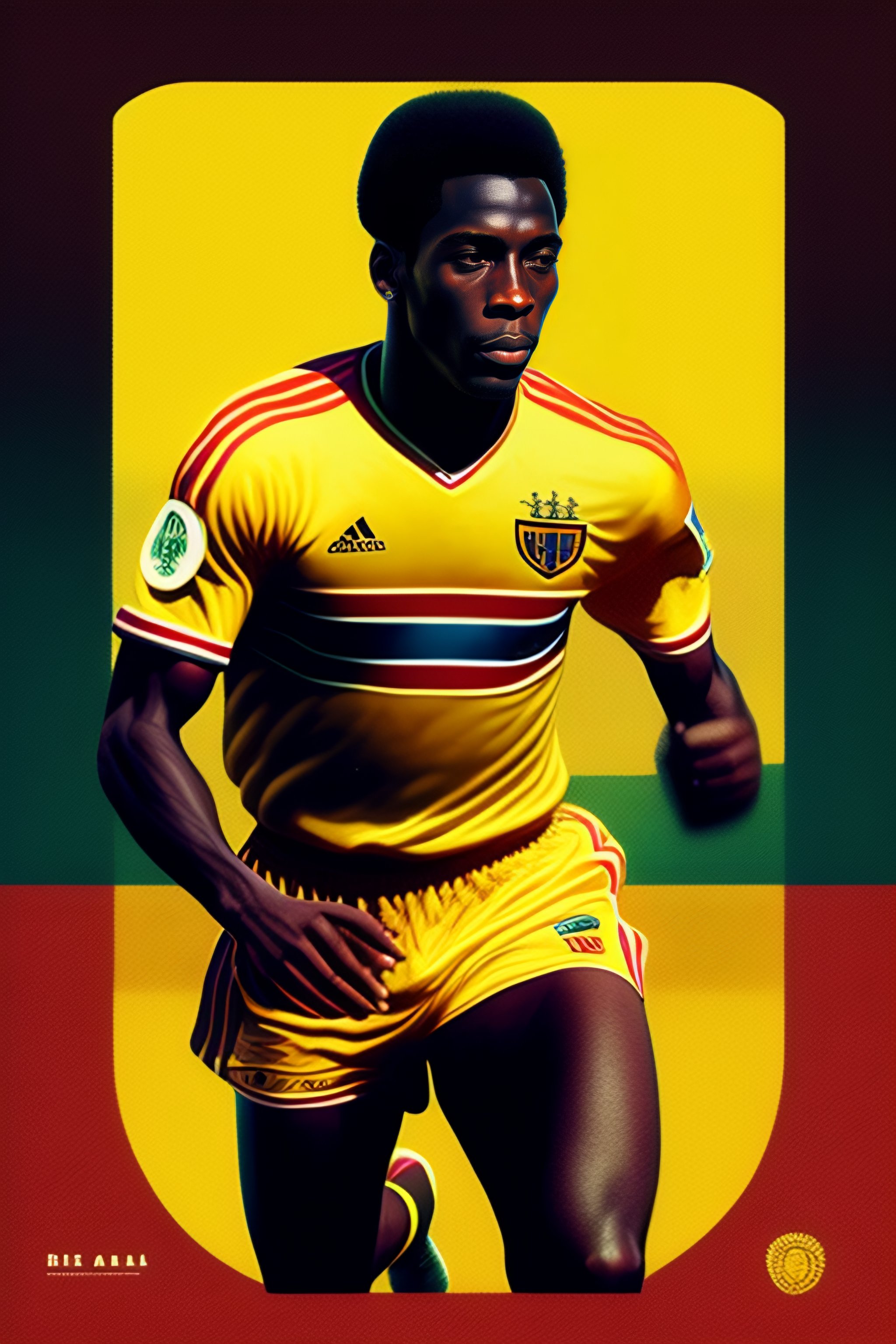 Lexica - Football art, eternal pelé player, retro look from the 70s and 80s