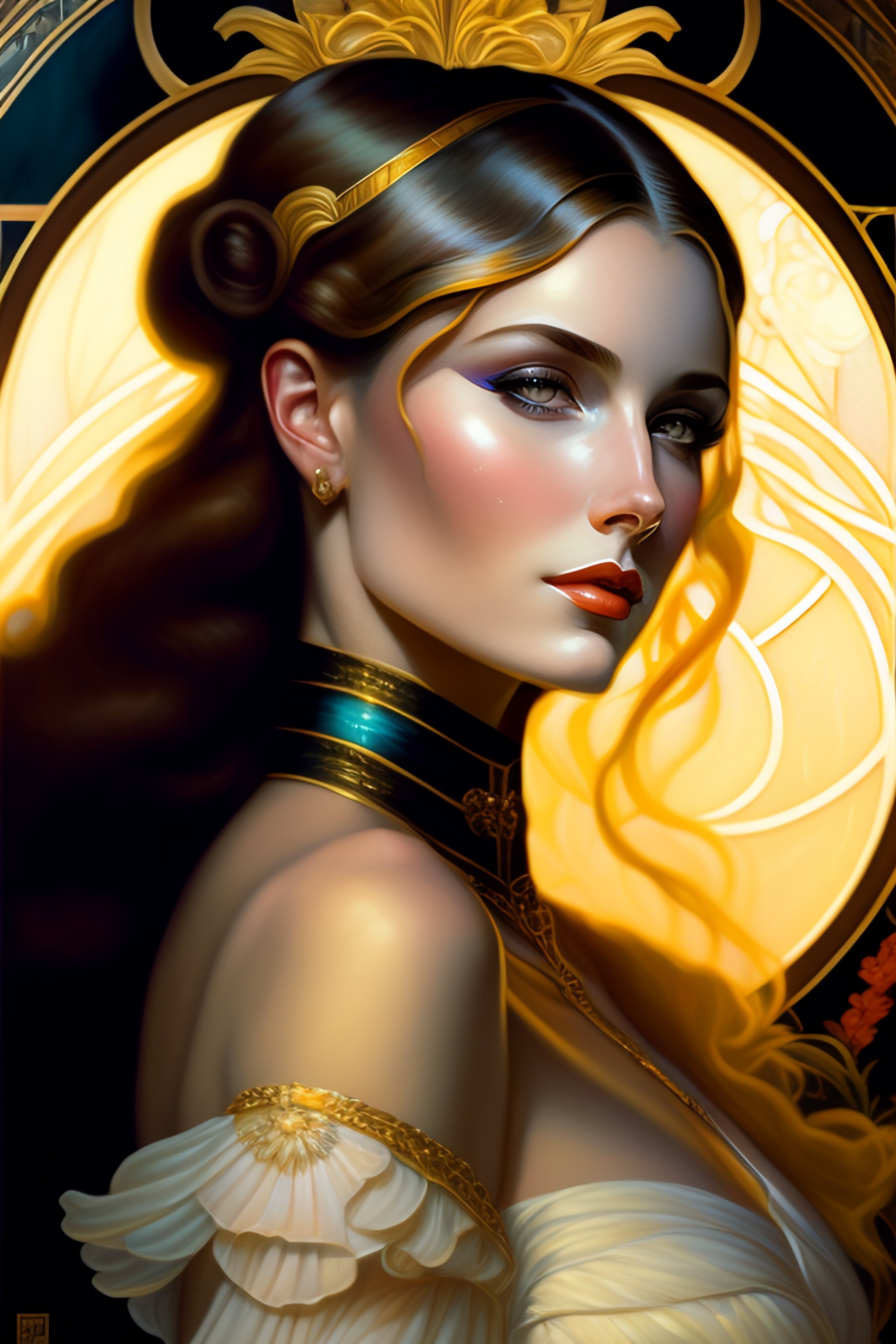 Lexica - An art deco painting in the style of donato giancola, looking ...
