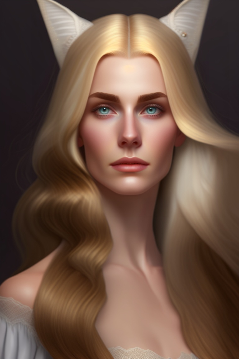 Lexica - Tall elf with long blond hair with pointy ears and an evil ...