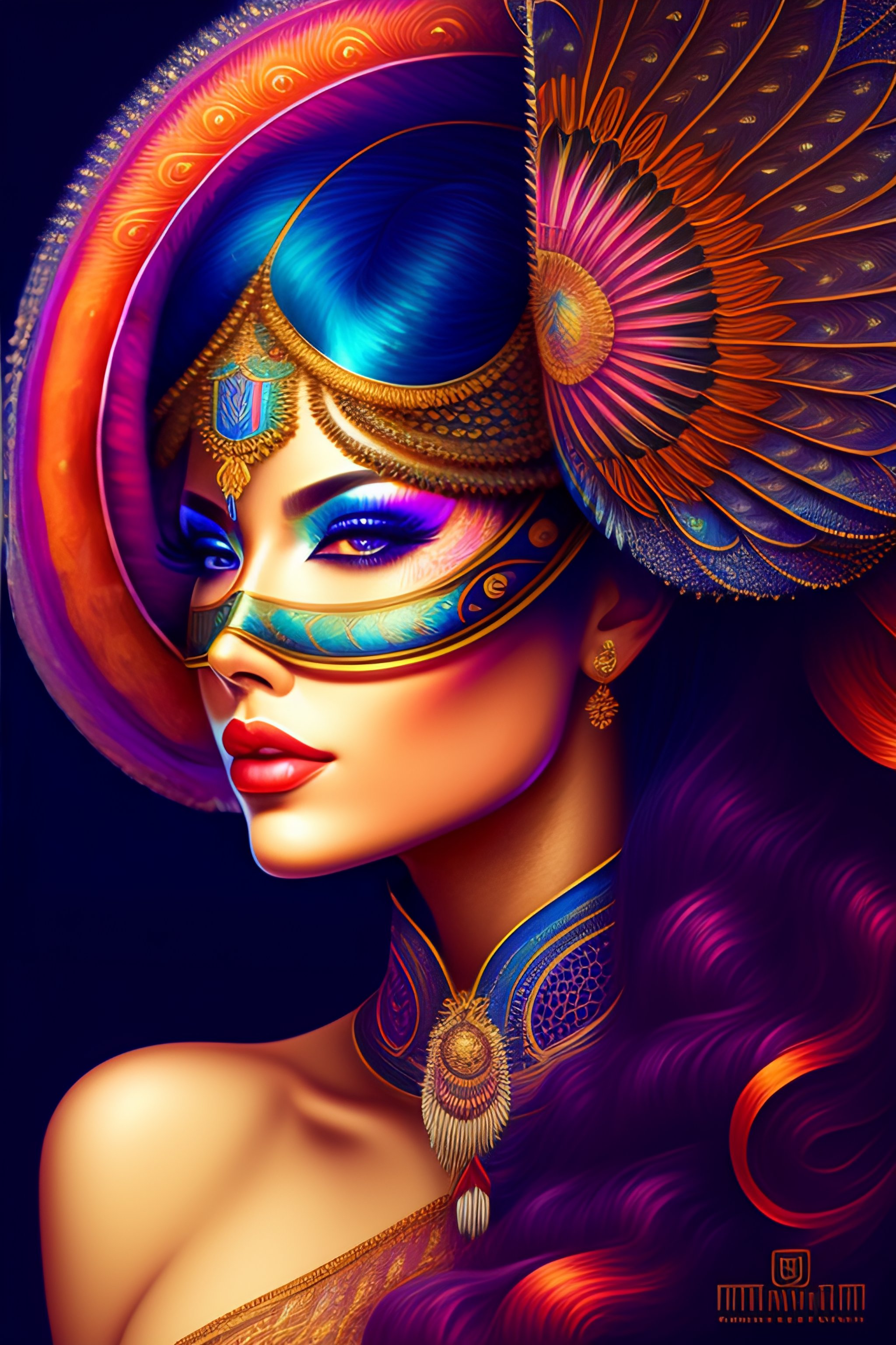 Lexica - Centered detailed portrait of a masked woman wearing a ...