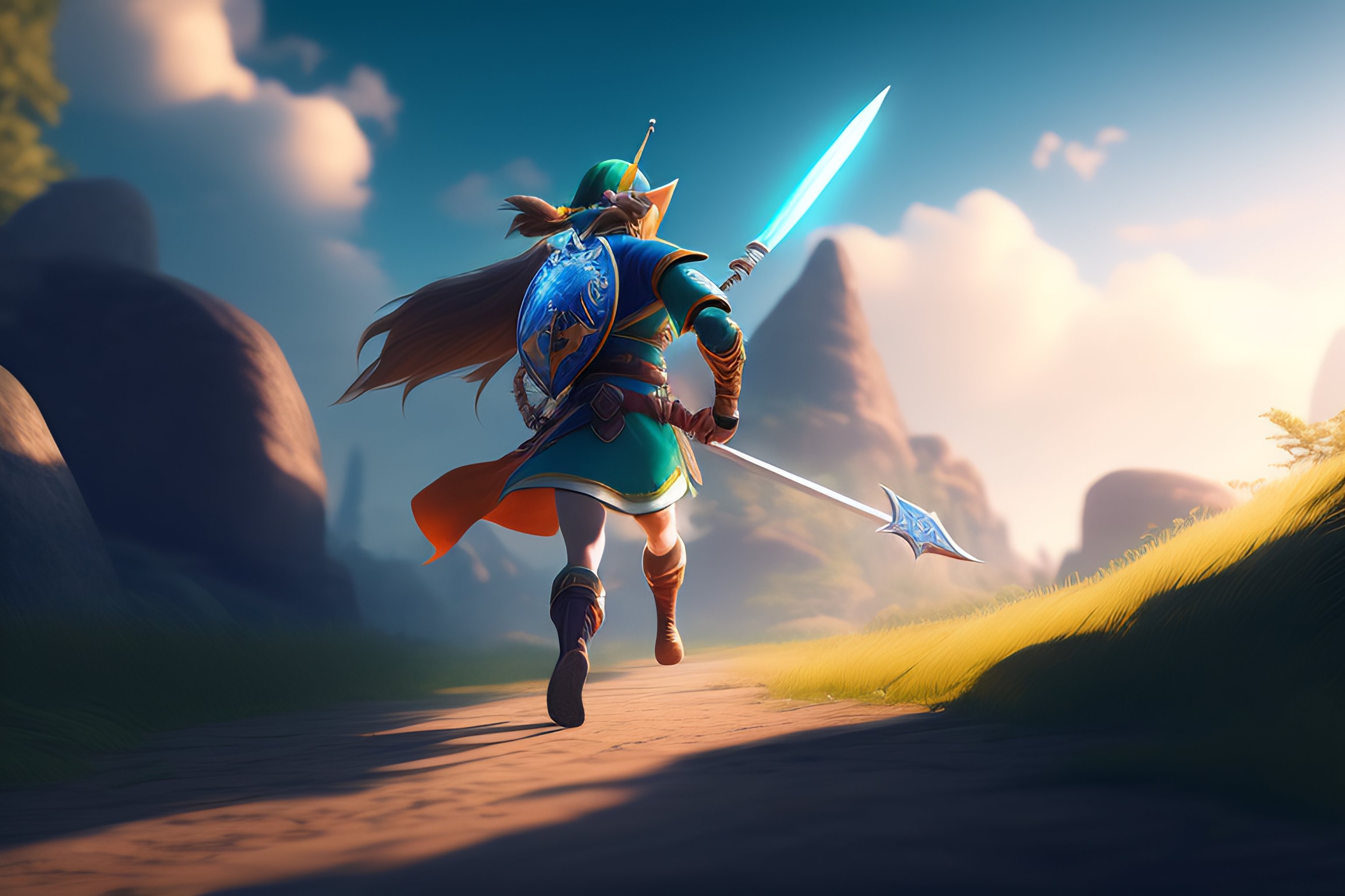 Lexica - Link from Zelda running with Master Sword, made by stanley ...