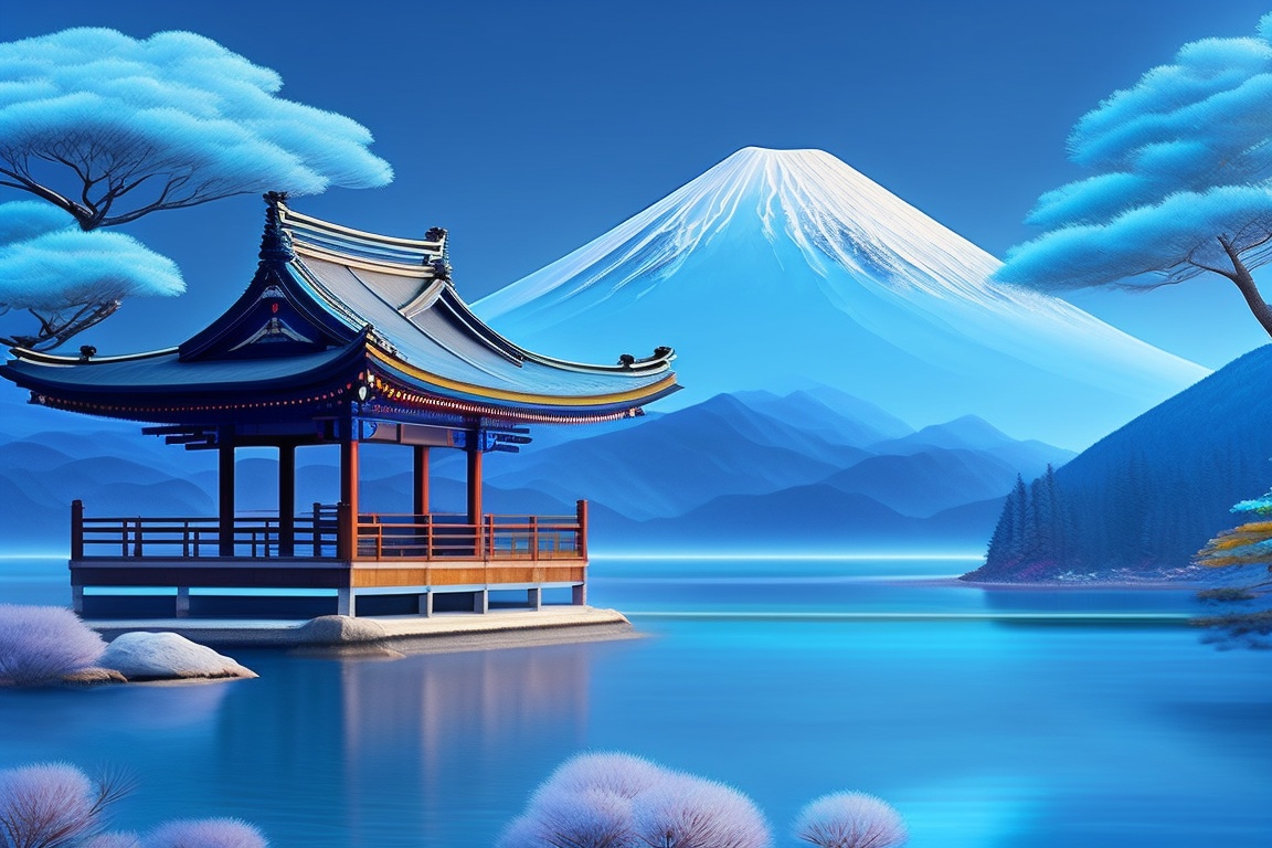 Lexica - Japan, blue palette, minimal style
