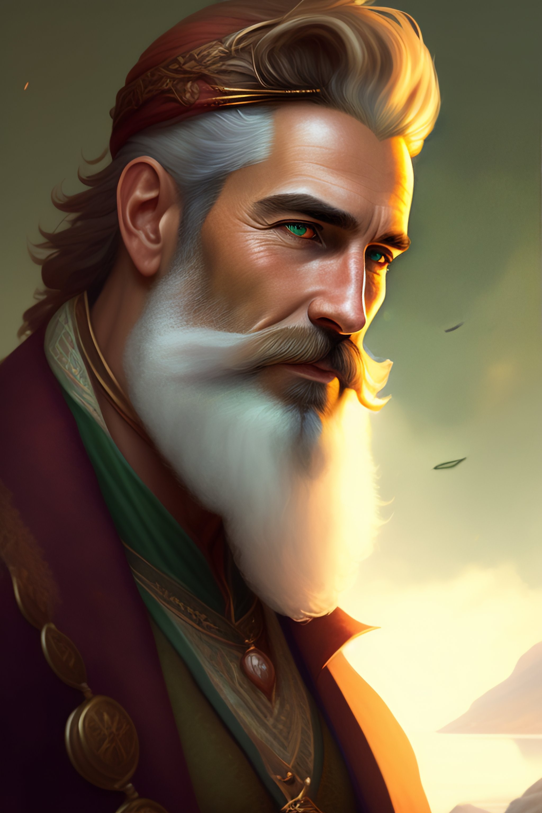 Lexica - Portrait of a middle aged ruggedly handsome joyful merchant ...