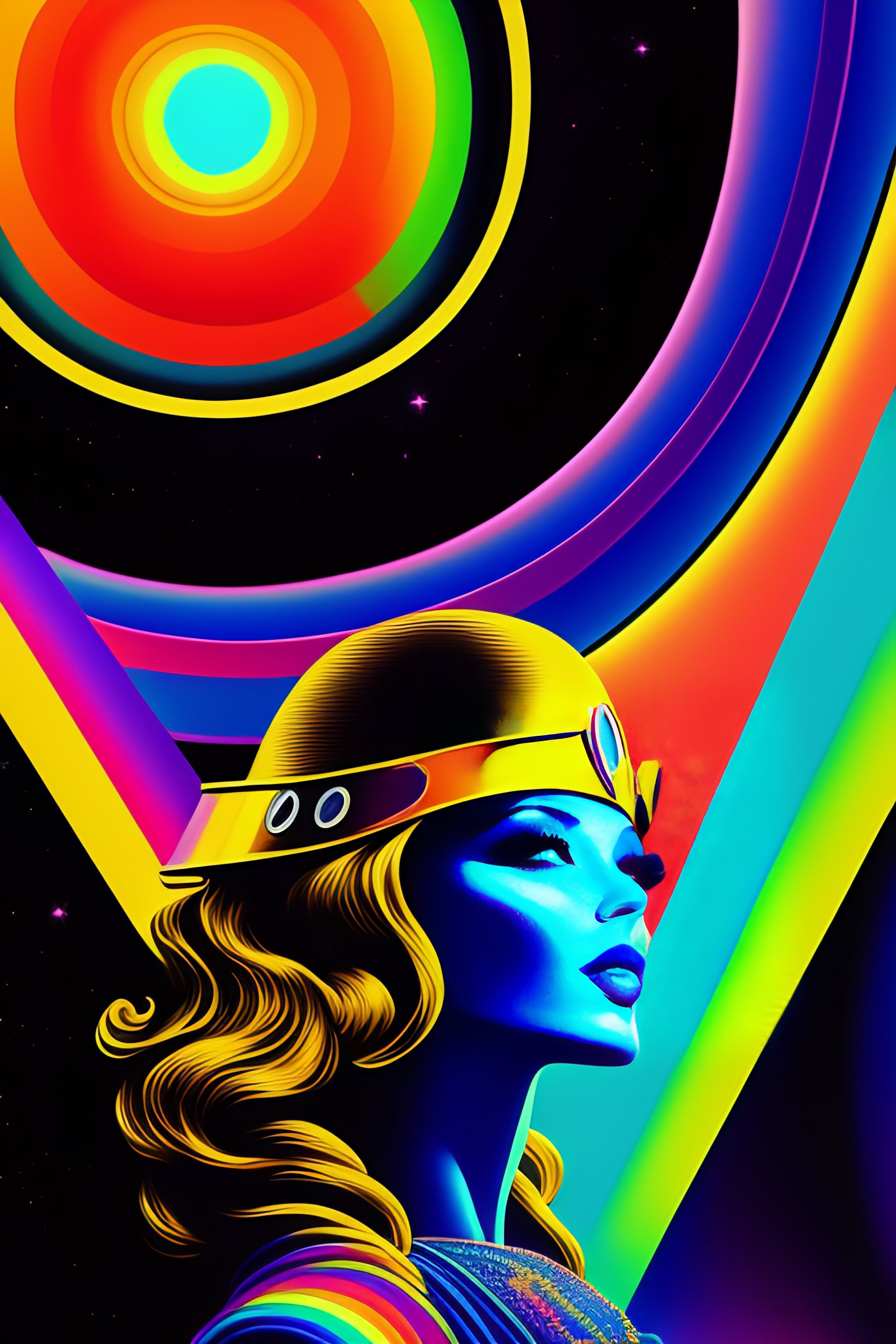 Lexica - Psychedelic Vintage full Shot 1960's cartoon Poster with hippy ...