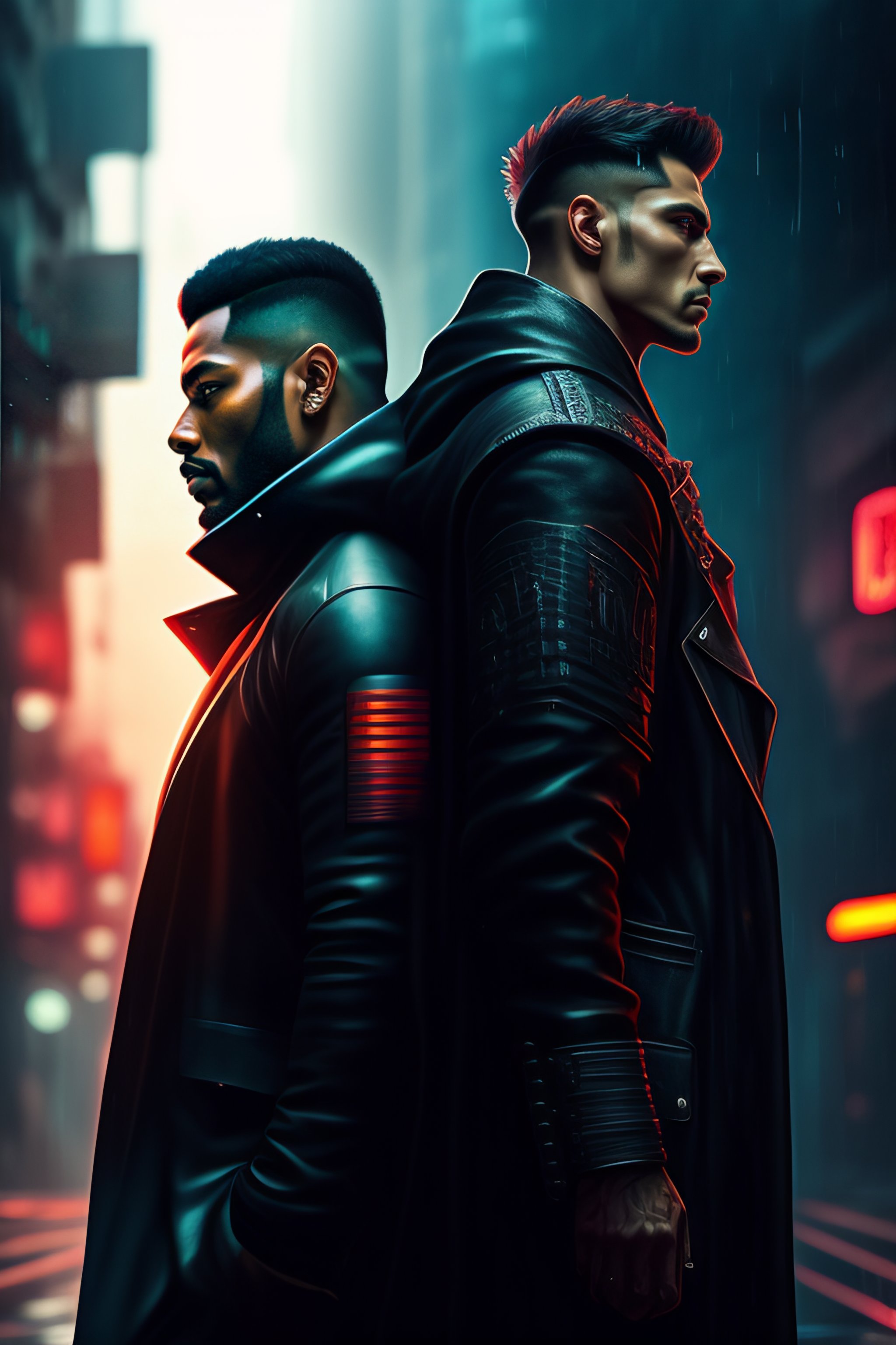 Lexica - Two men standing very close to each other and facing each ...