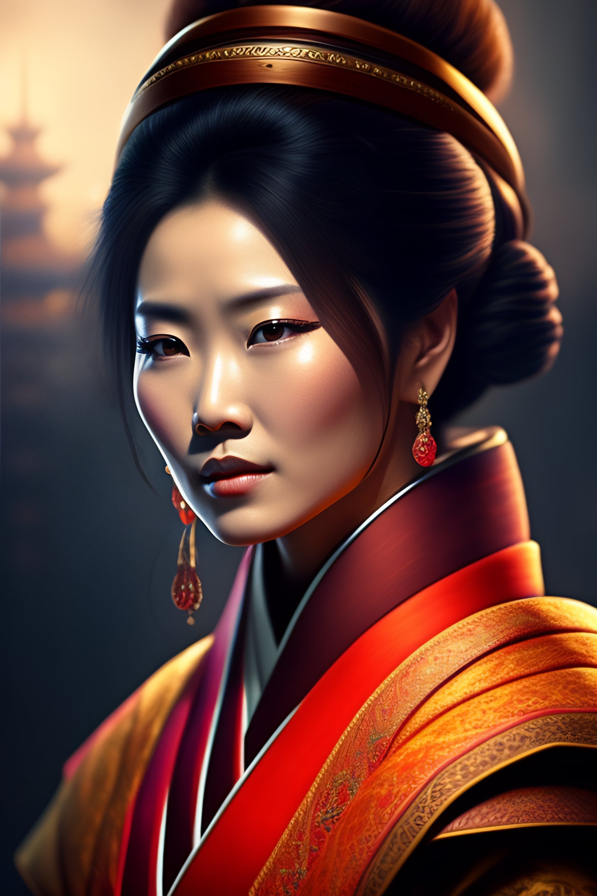 Lexica - A beautiful lady samurai