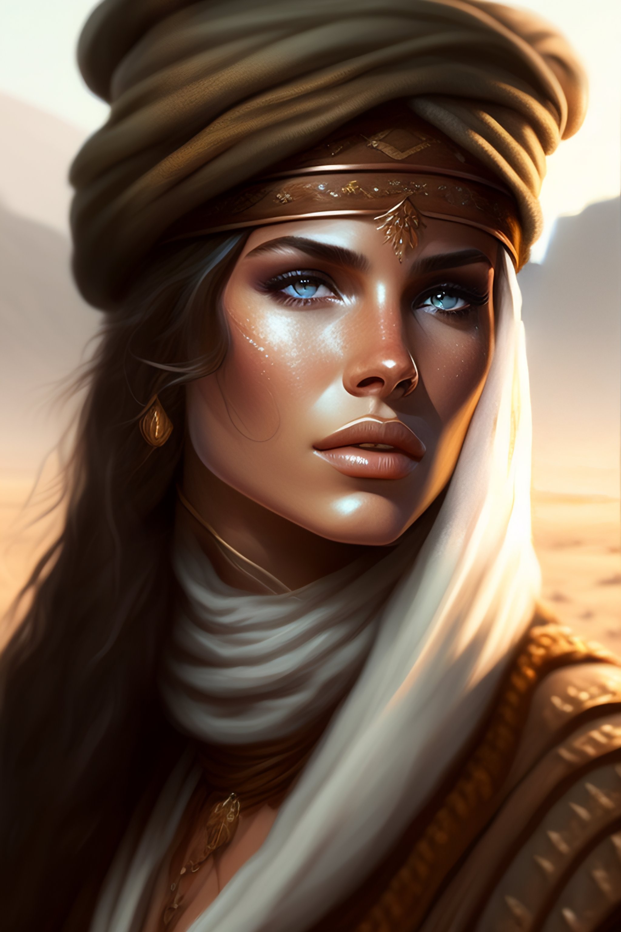 Lexica - A full body portrait of a beautiful soldiers quarter bedouin ...
