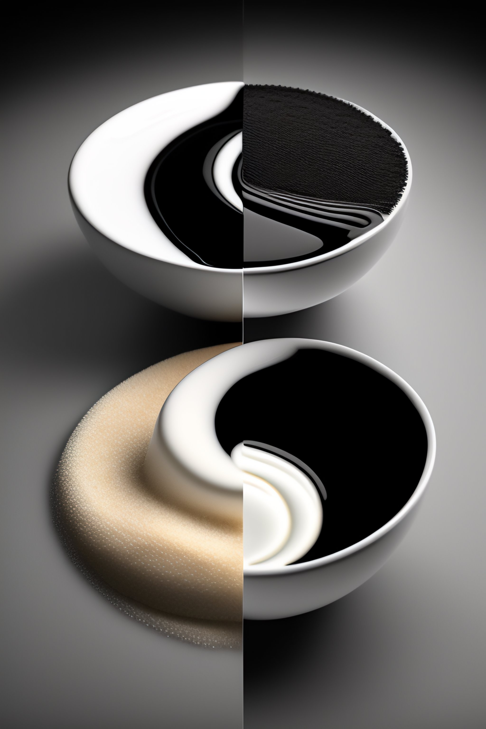 Lexica - Yin yang version café en noir et blanc