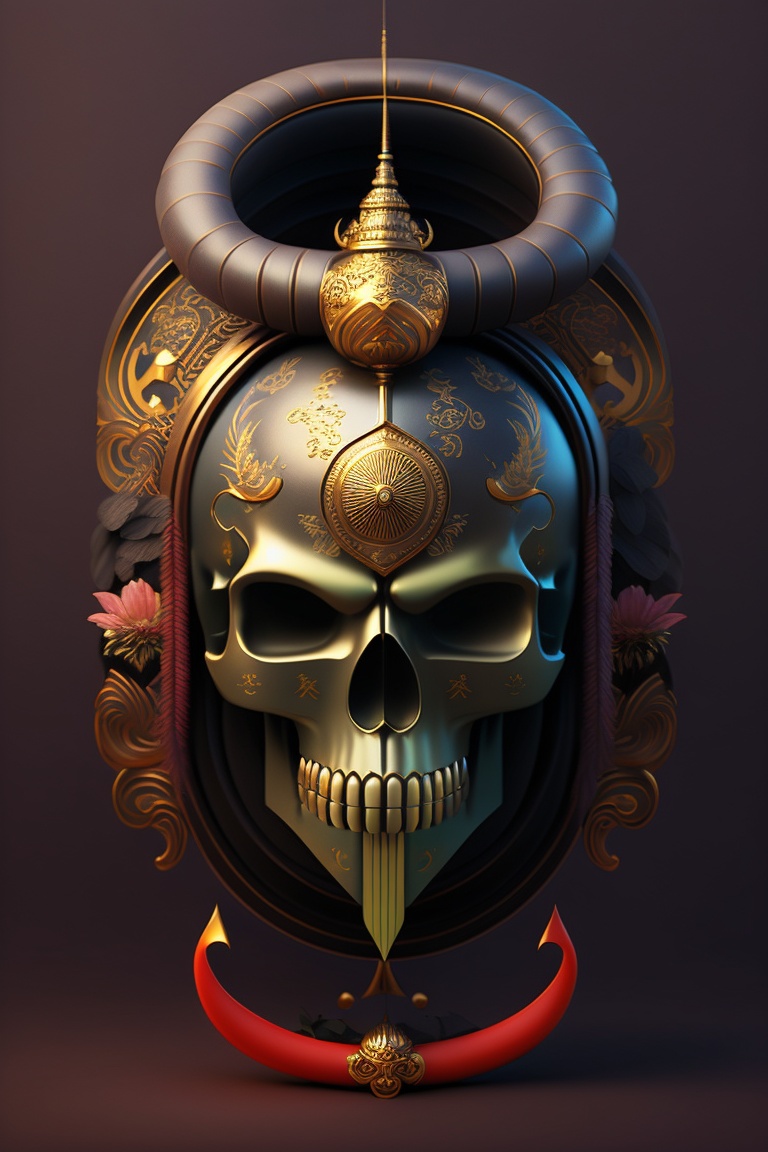 Lexica - Phonk, Japanese's demon, background of skull,