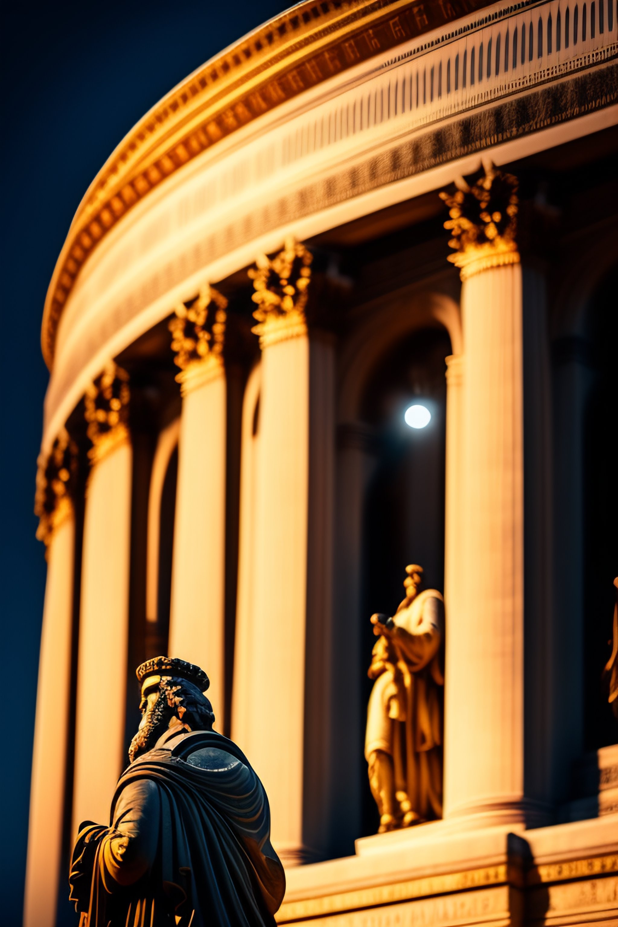 Lexica - Marcus Aurelius in front of coliseum 8k, beautiful, at night