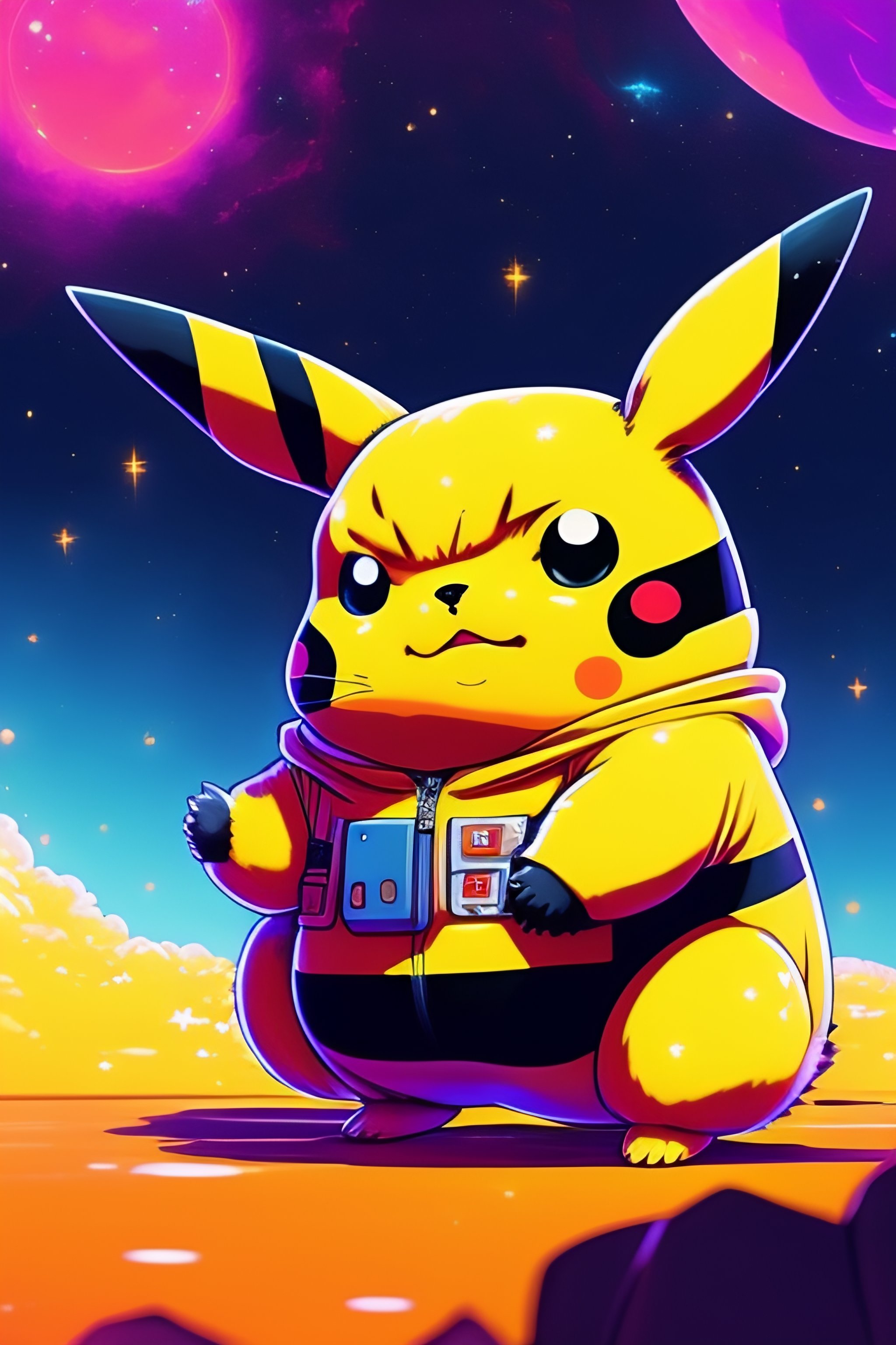Lexica - Photo of a pikachu in the space, style of laurie greasley ...