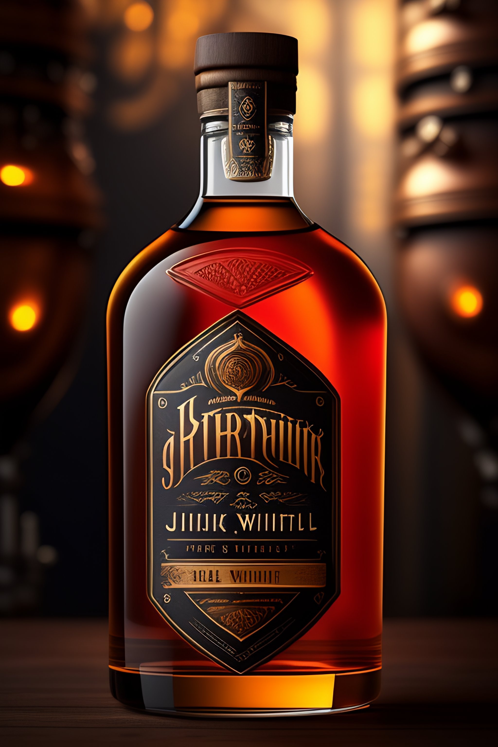 Lexica - Steampunk modern whiskey label design