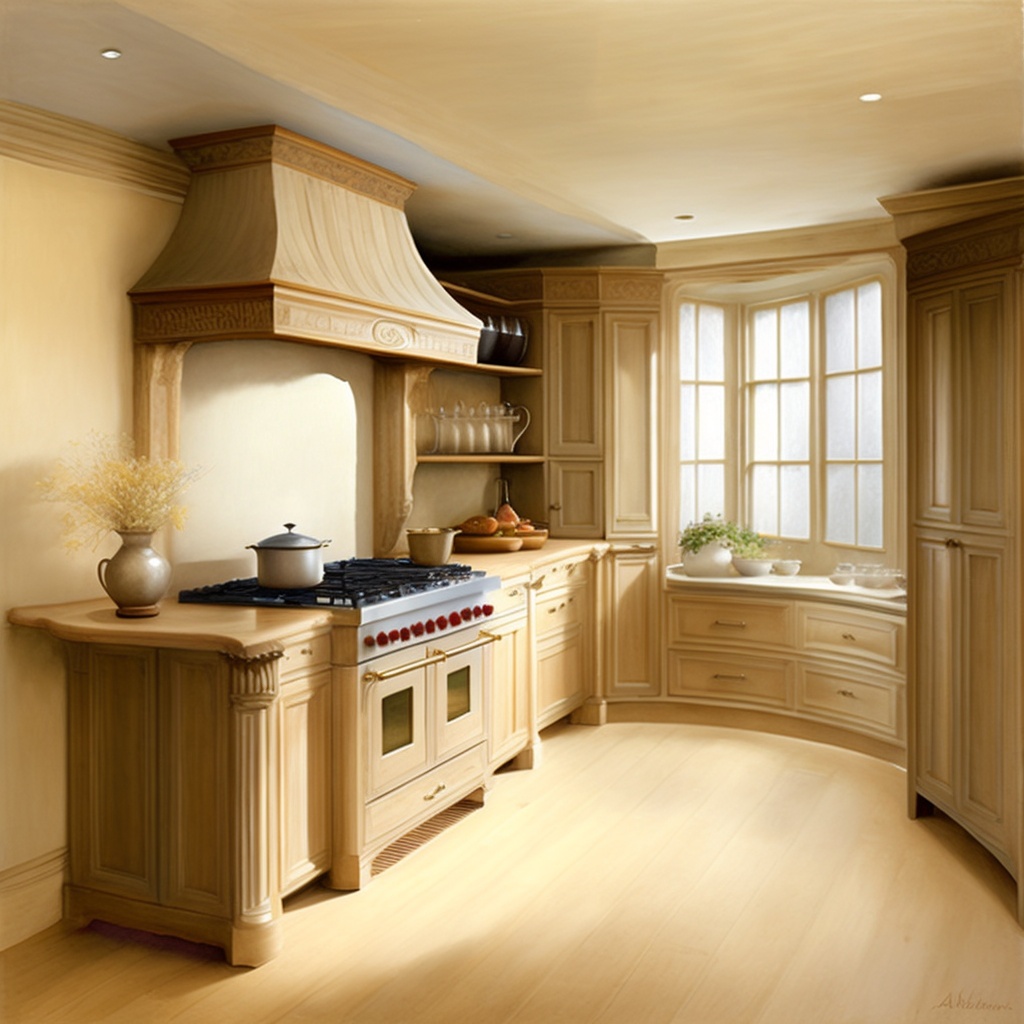 Lexica - Neutral tones, Rustic kitchen very plain just a wall and floor ...