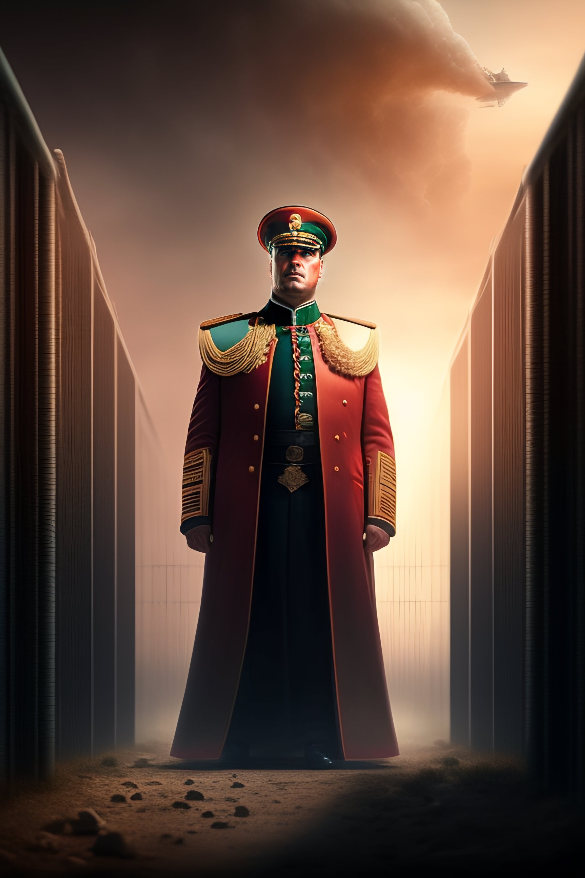 Lexica - Soviet prison with dictator on a large platform