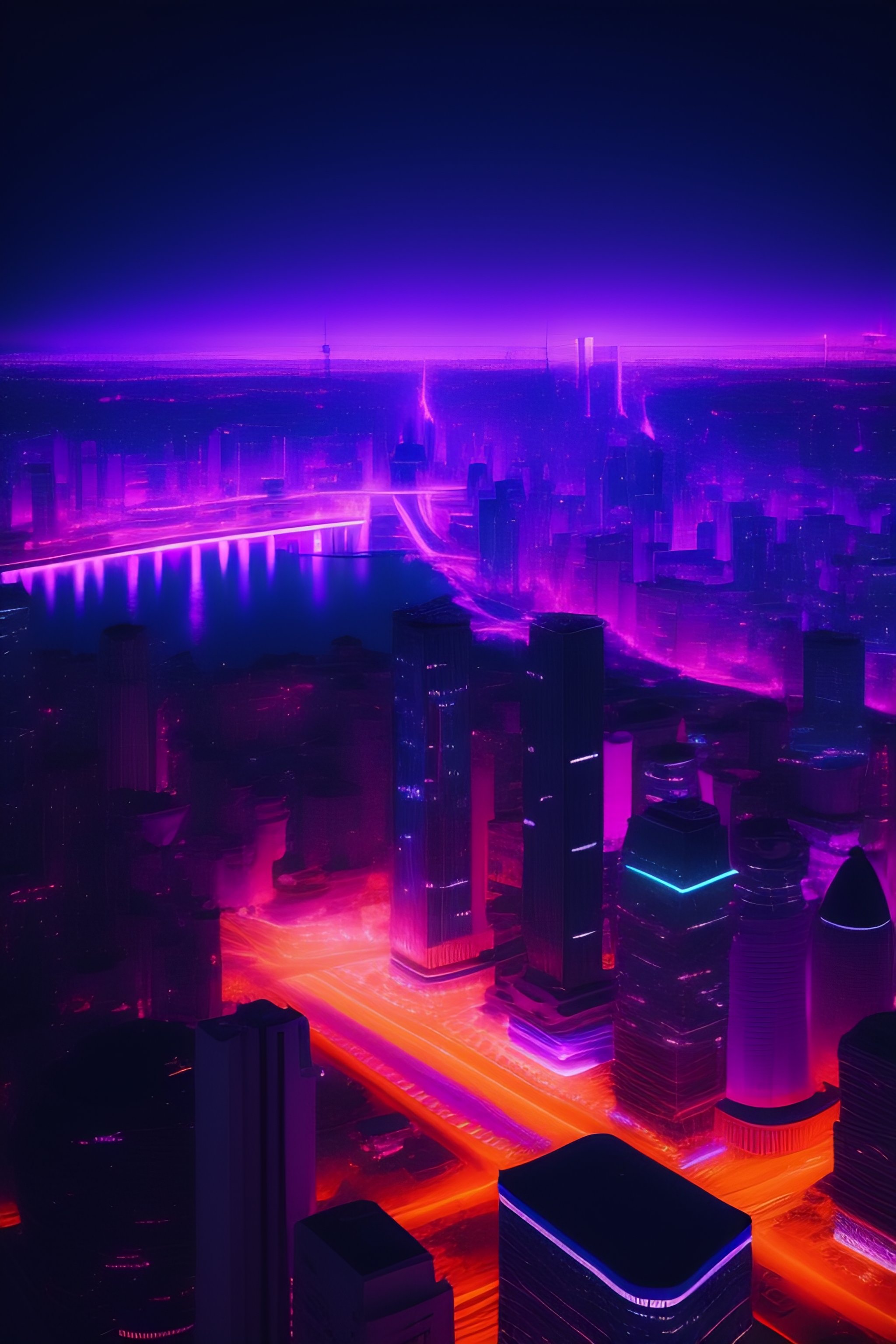 Lexica - An aerial view of a city at night, long exposure, instagram ...