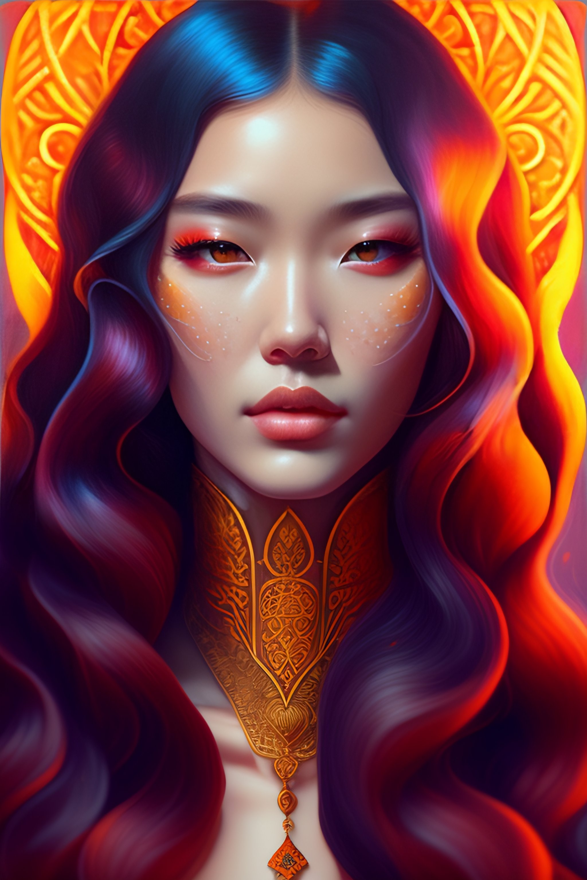 Lexica - Fire concept art portrait by Casey Weldon, Olga Kvasha, Miho ...