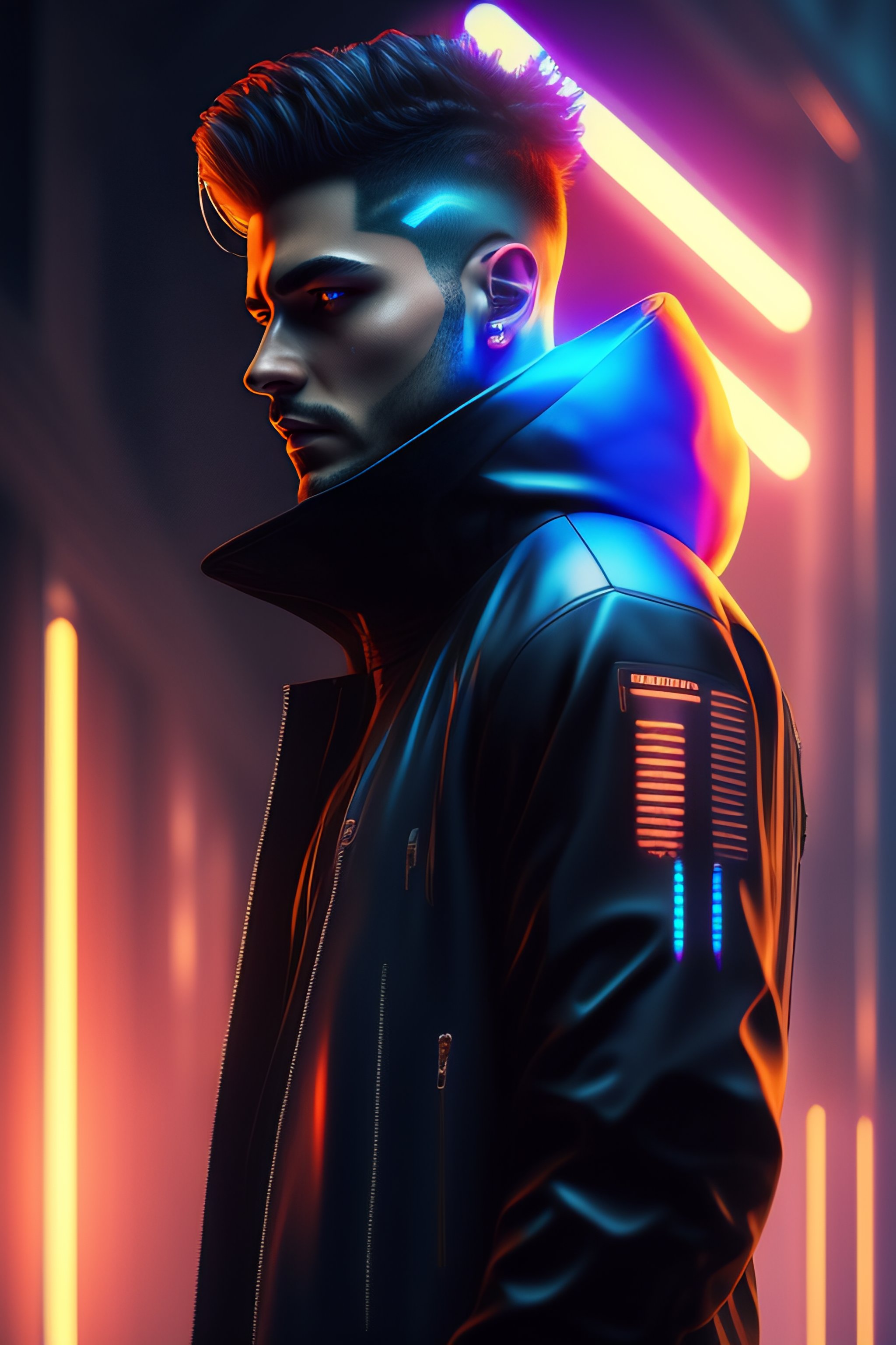 Lexica - Futuristic male hacker, light effects, digital art, cyberpunk ...