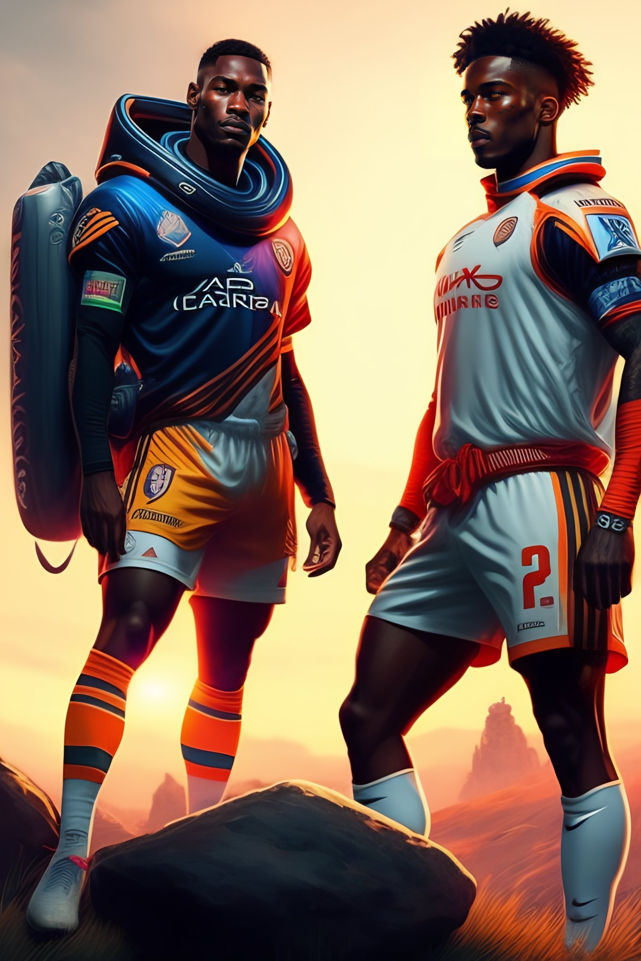 Lexica - Apex legends footballer in football jerseys. concept art by ...