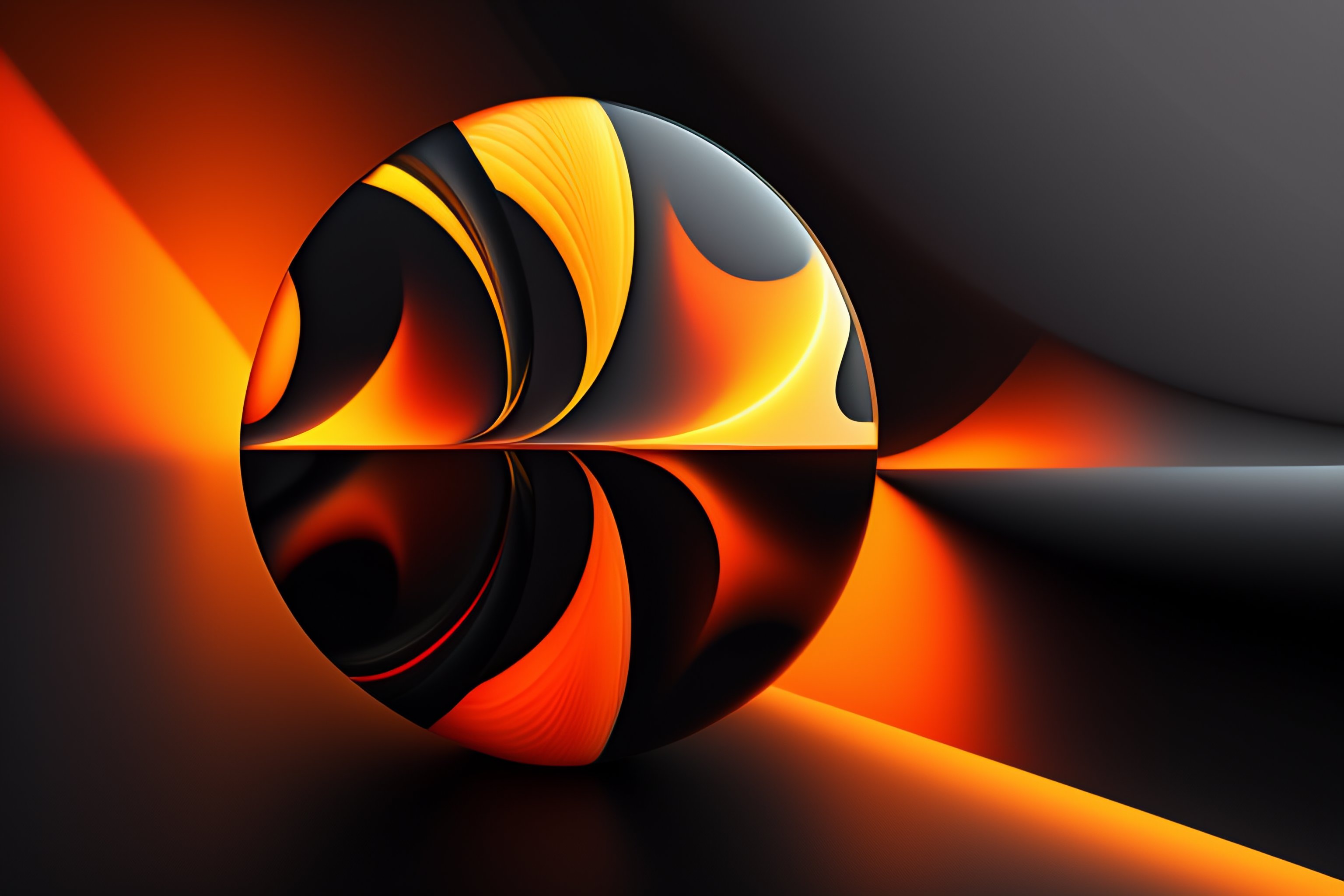 Lexica - 7d black orange abstract optical illusion design