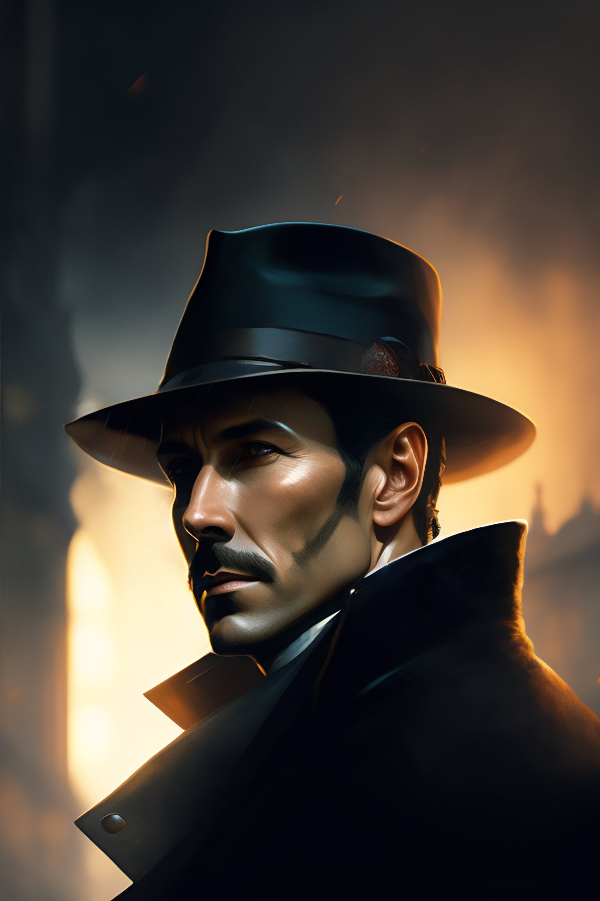 Lexica - Portrait of Sherlock Holmes, dramatic lighting, illustration ...