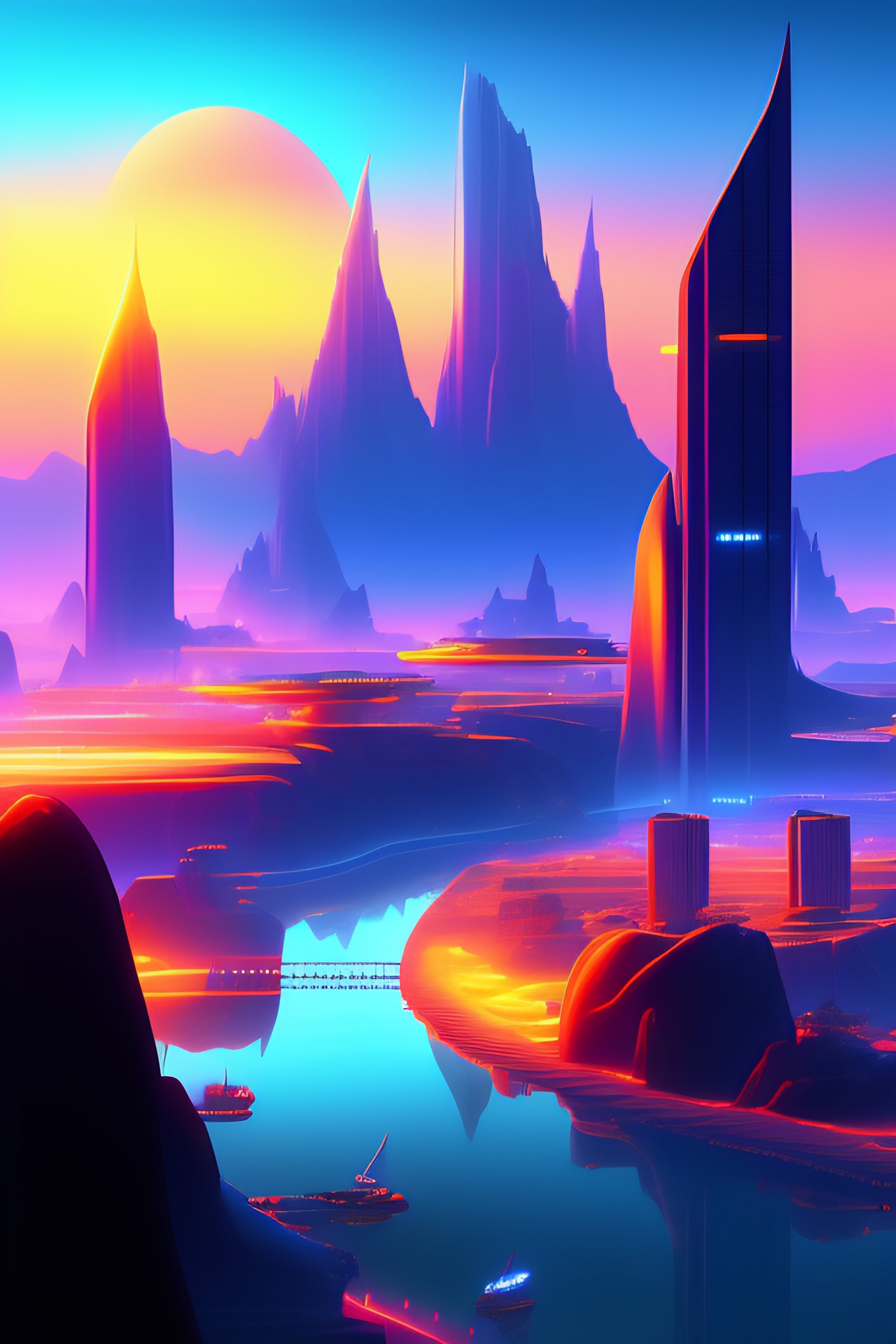 Lexica - 3d game city, digital world, RPG game world, futuristic ...