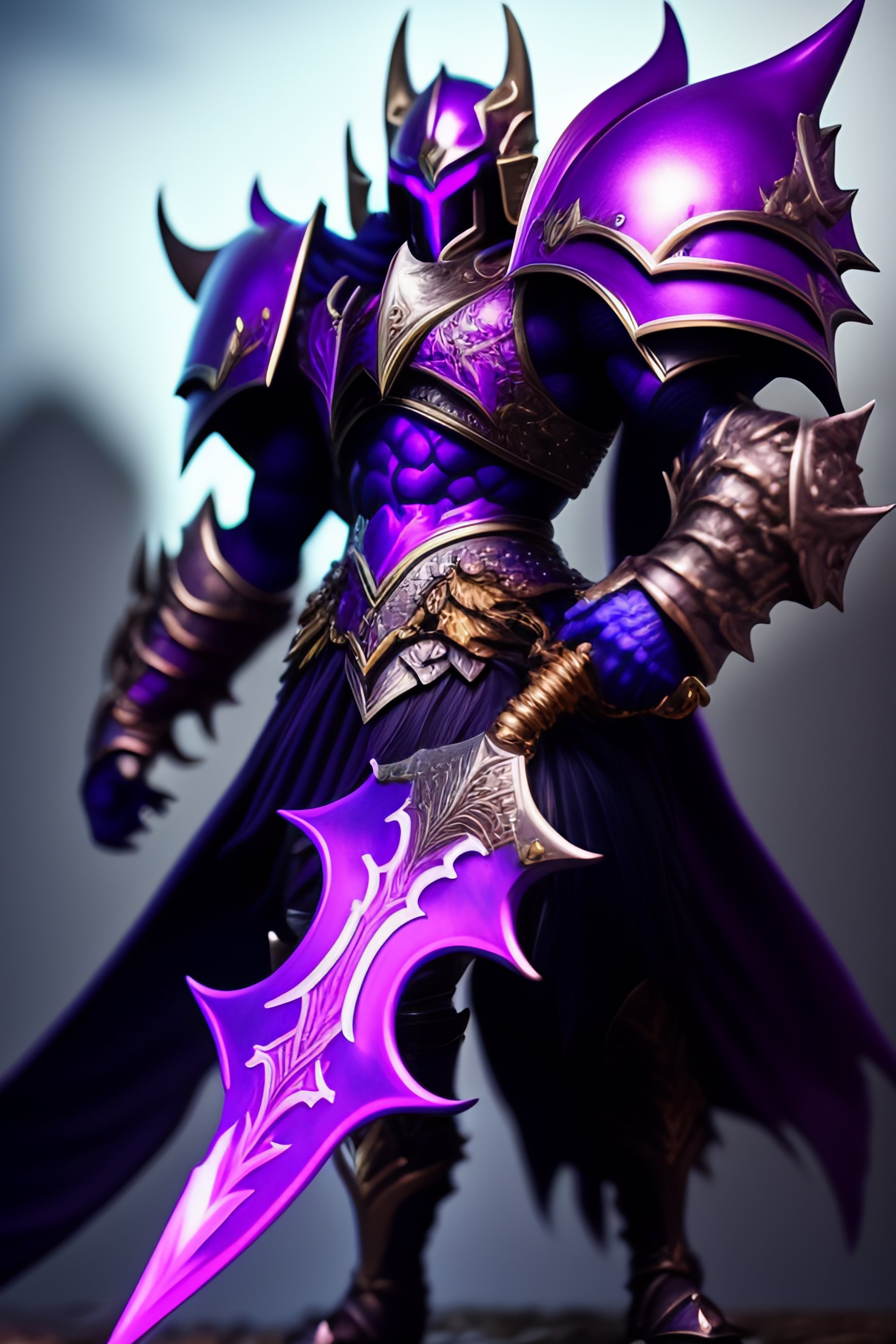 Lexica - Mordekaiser from League of Legends with purple details on ...