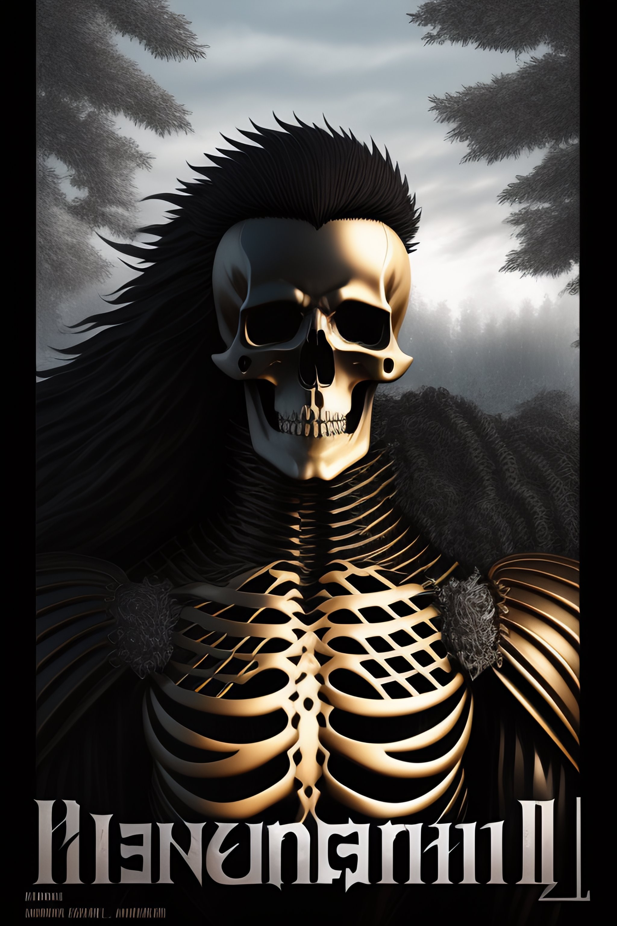 Lexica - Skeleton, black background, berserk manga, Kentaro Miura ...