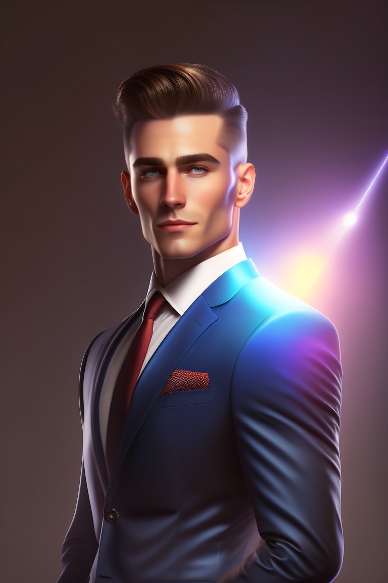 Lexica - Business man, lighting, face