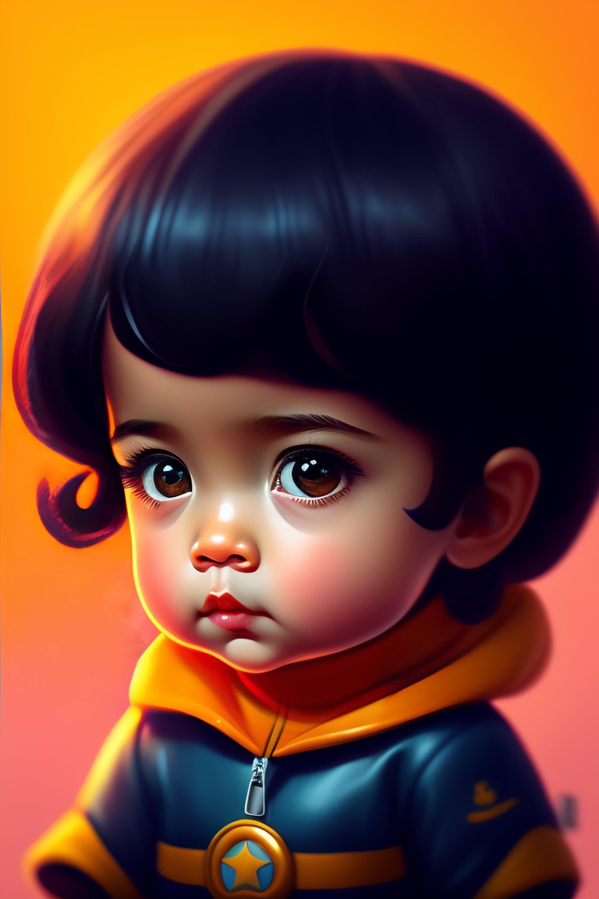 Lexica - Cute and adorable cartoon aubrey plaza baby, fantasy ...