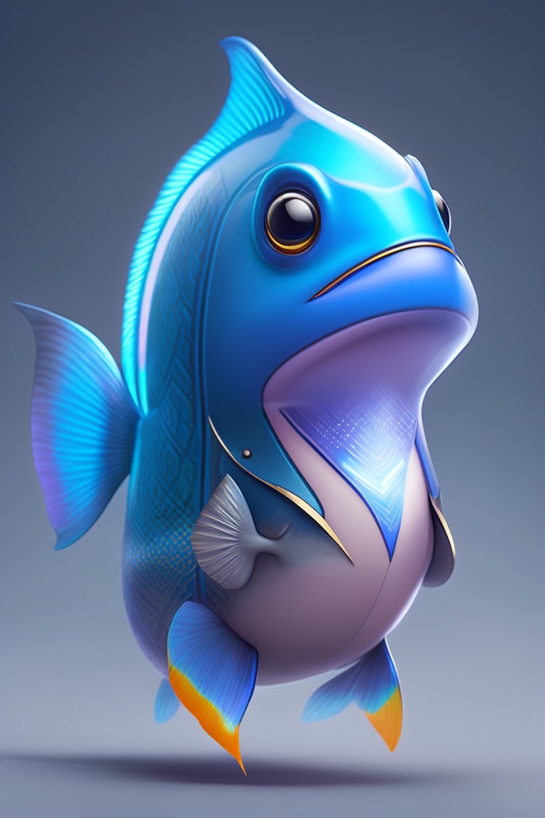Lexica - A very cute little blue fish with a big smile, league of ...