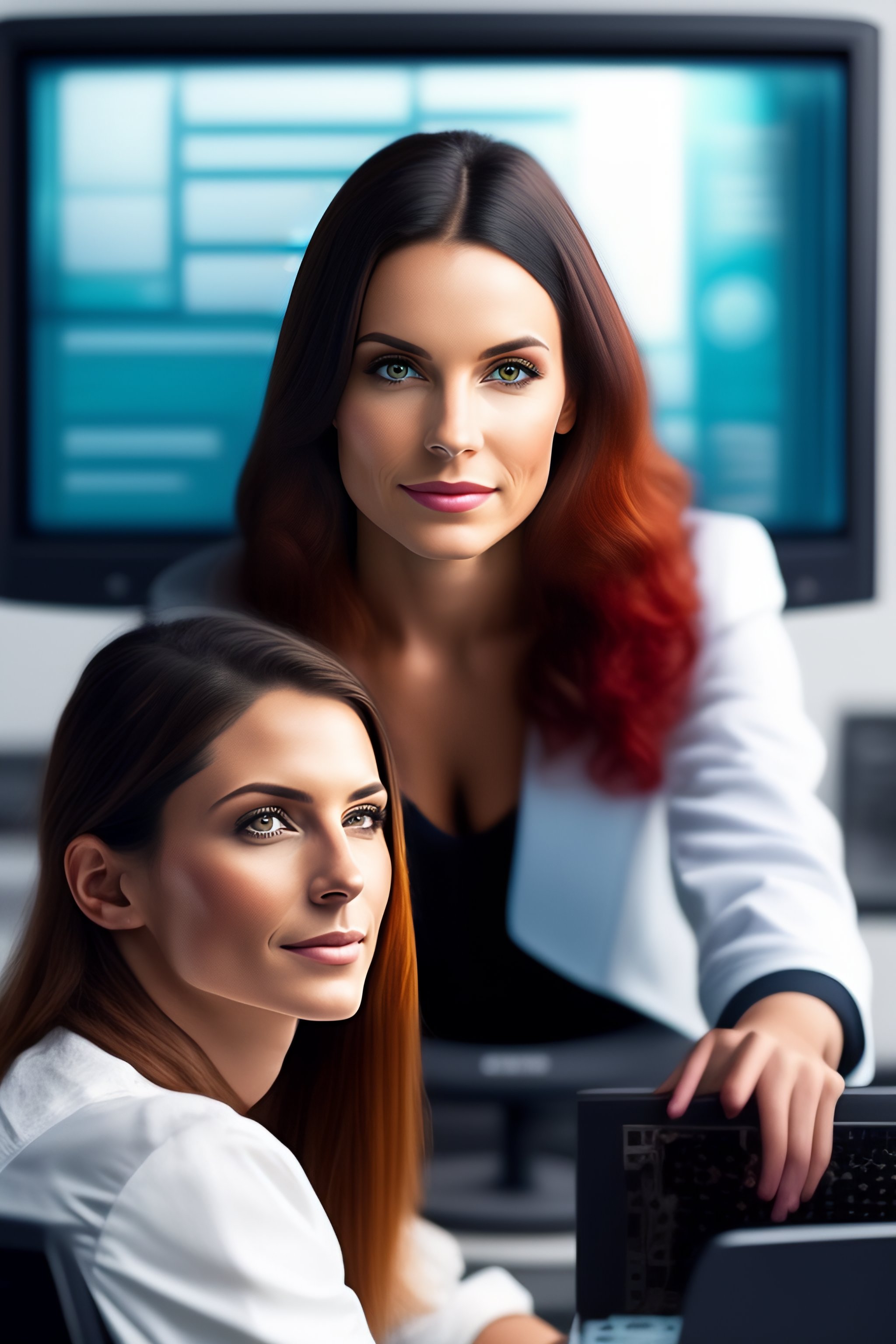 Lexica - Woman in a computer hacker, realistic